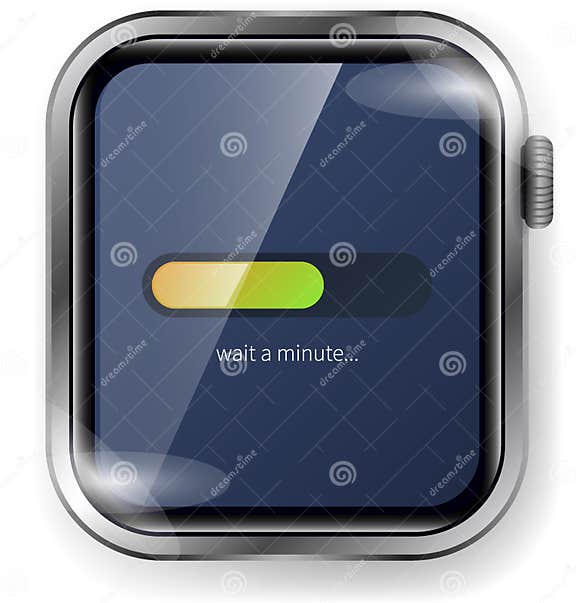 Smartwatch Loading Screen UI with Colorful Progress Bar and Wait ...