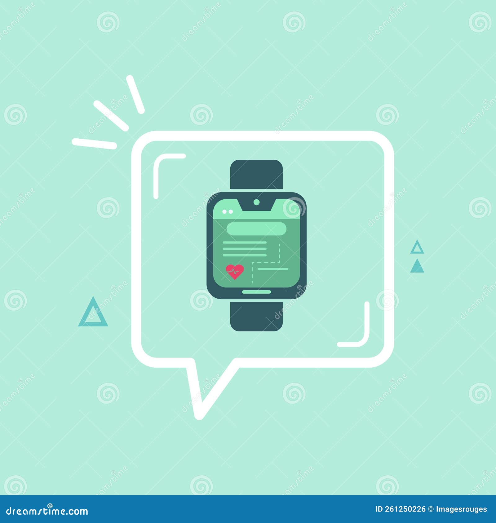 Smartwatch Measuring Heart Rate with Healthy Icon and Exercise Data ...