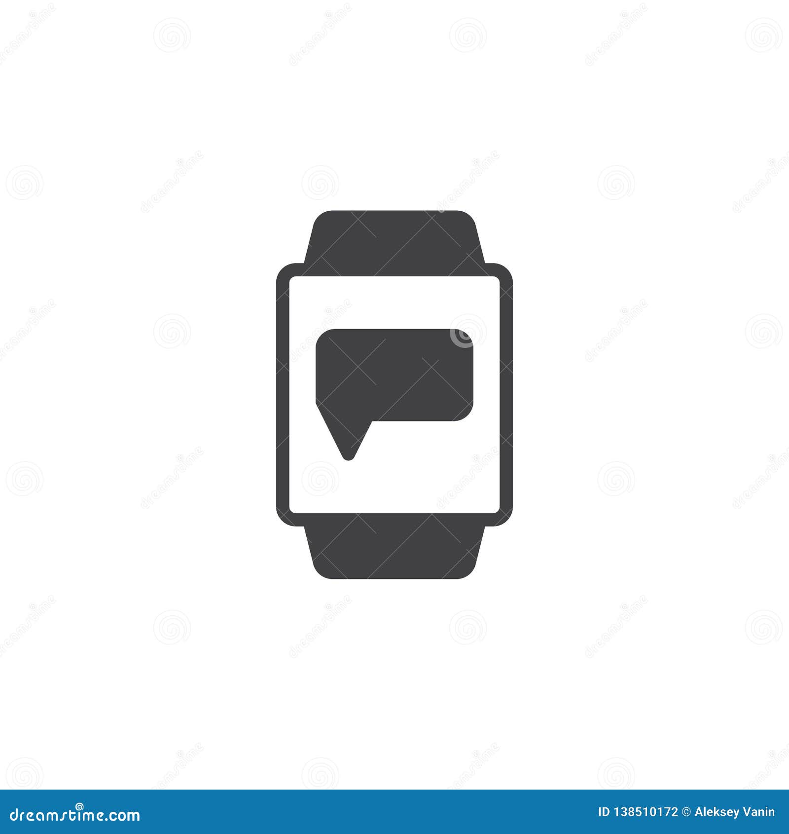 Smartwatch Message Notification Vector Icon Stock Vector - Illustration ...