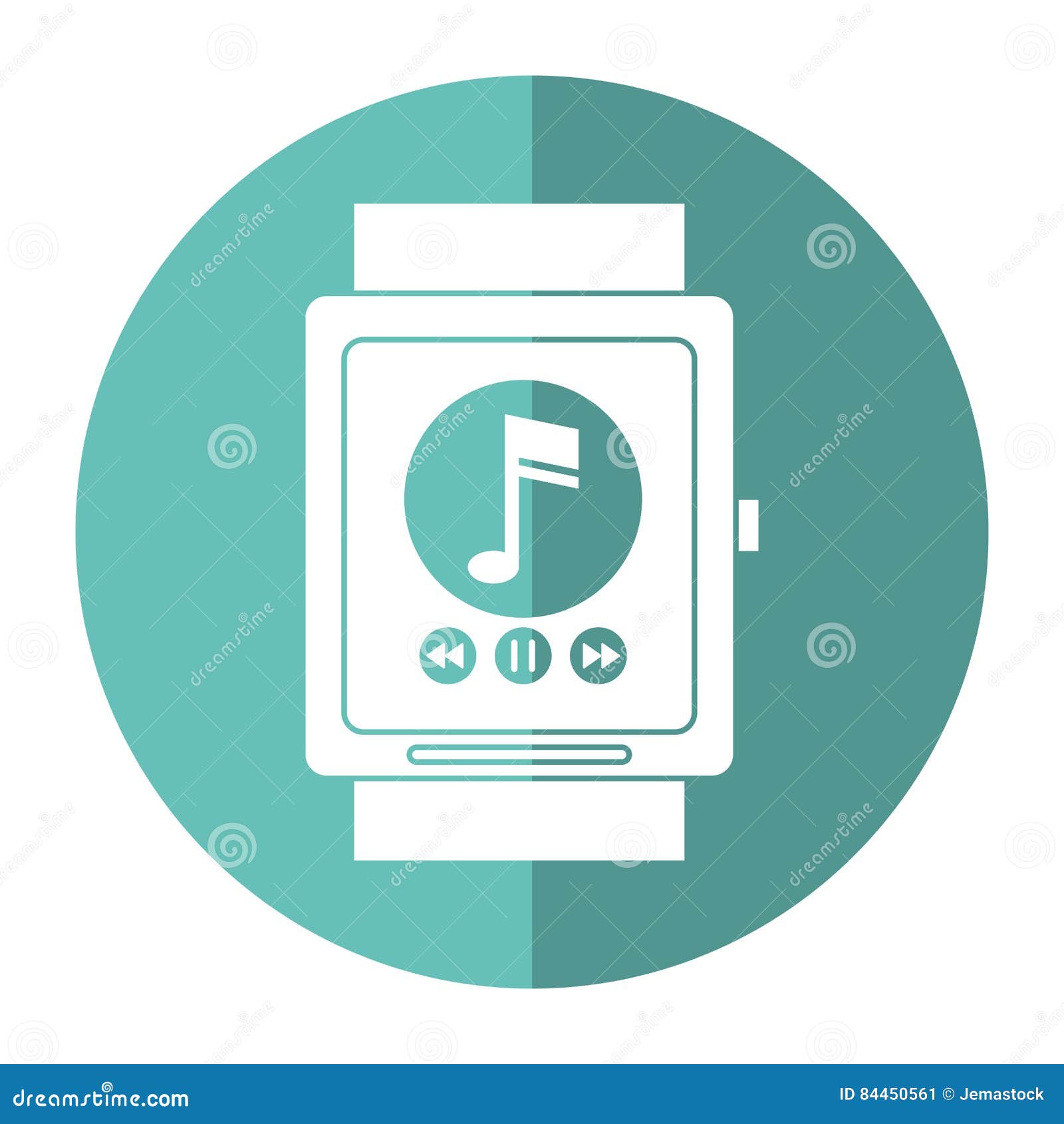 Smartwatch Music Player App Technology Shadow Stock Vector ...
