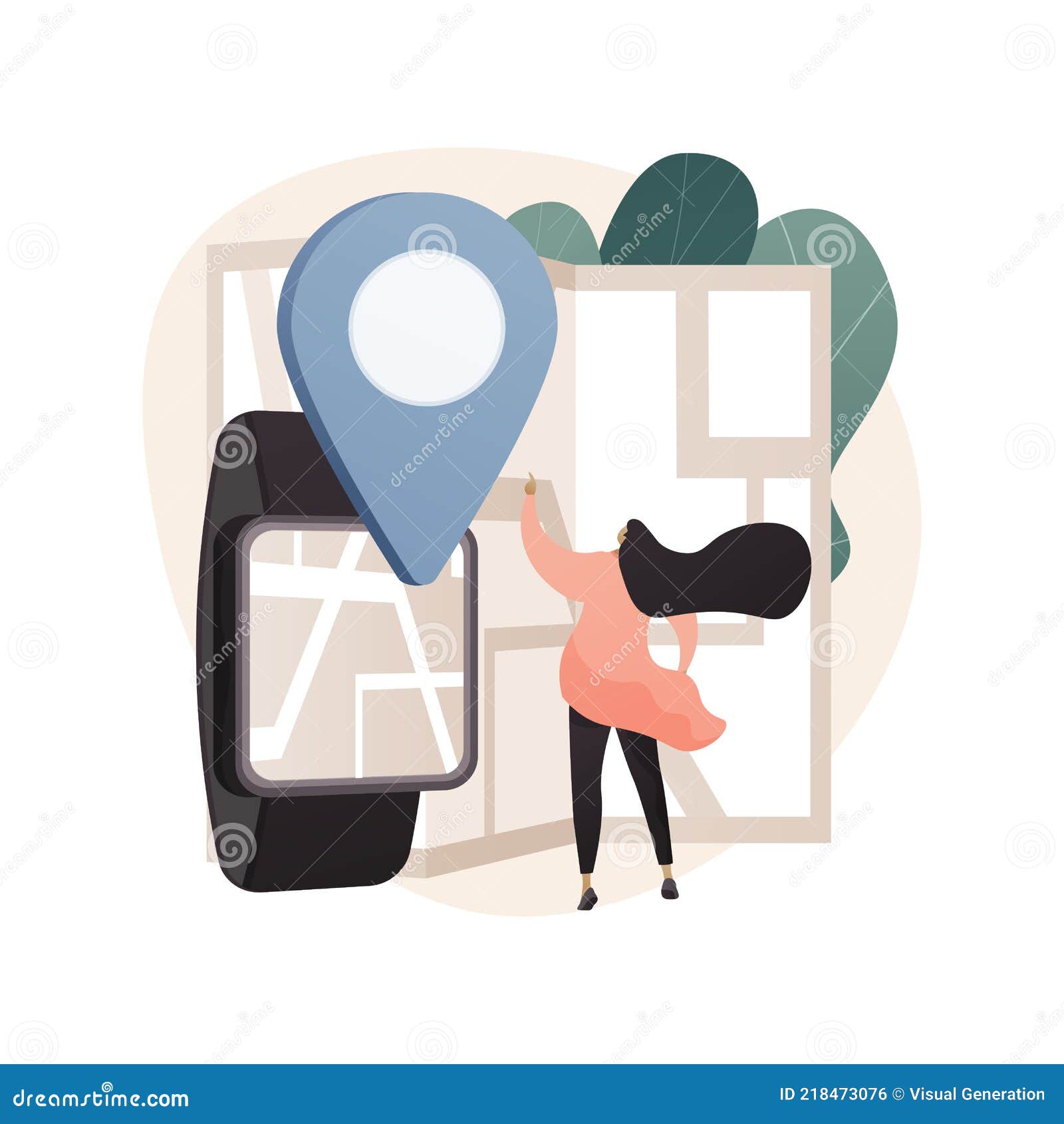 Smartwatch Map GPS Navigation App Ux Ui Concept, Watch Map Application ...