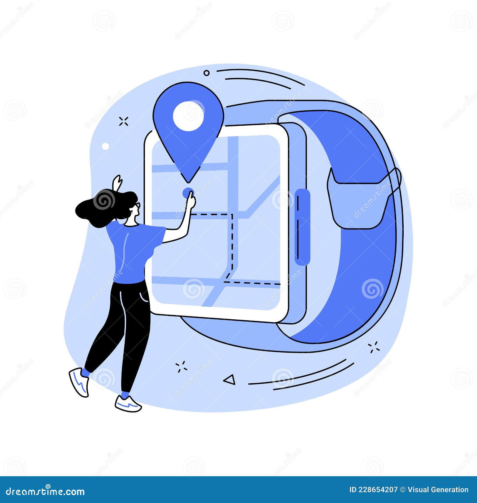 Smartwatch Map GPS Navigation App Ux Ui Concept, Clock Map Application ...