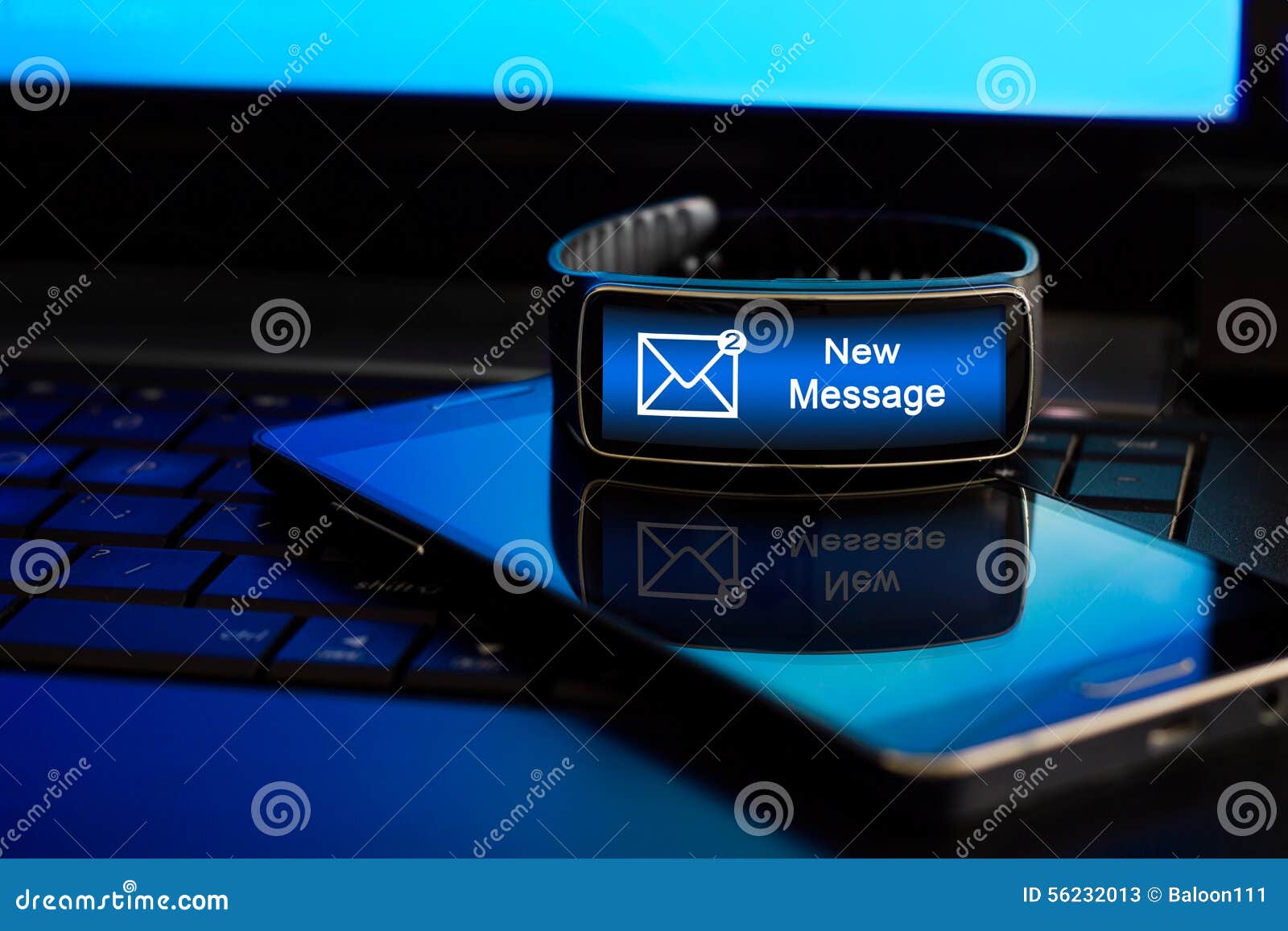 Smartwatch with New Message Notification on the Display. Stock Image ...