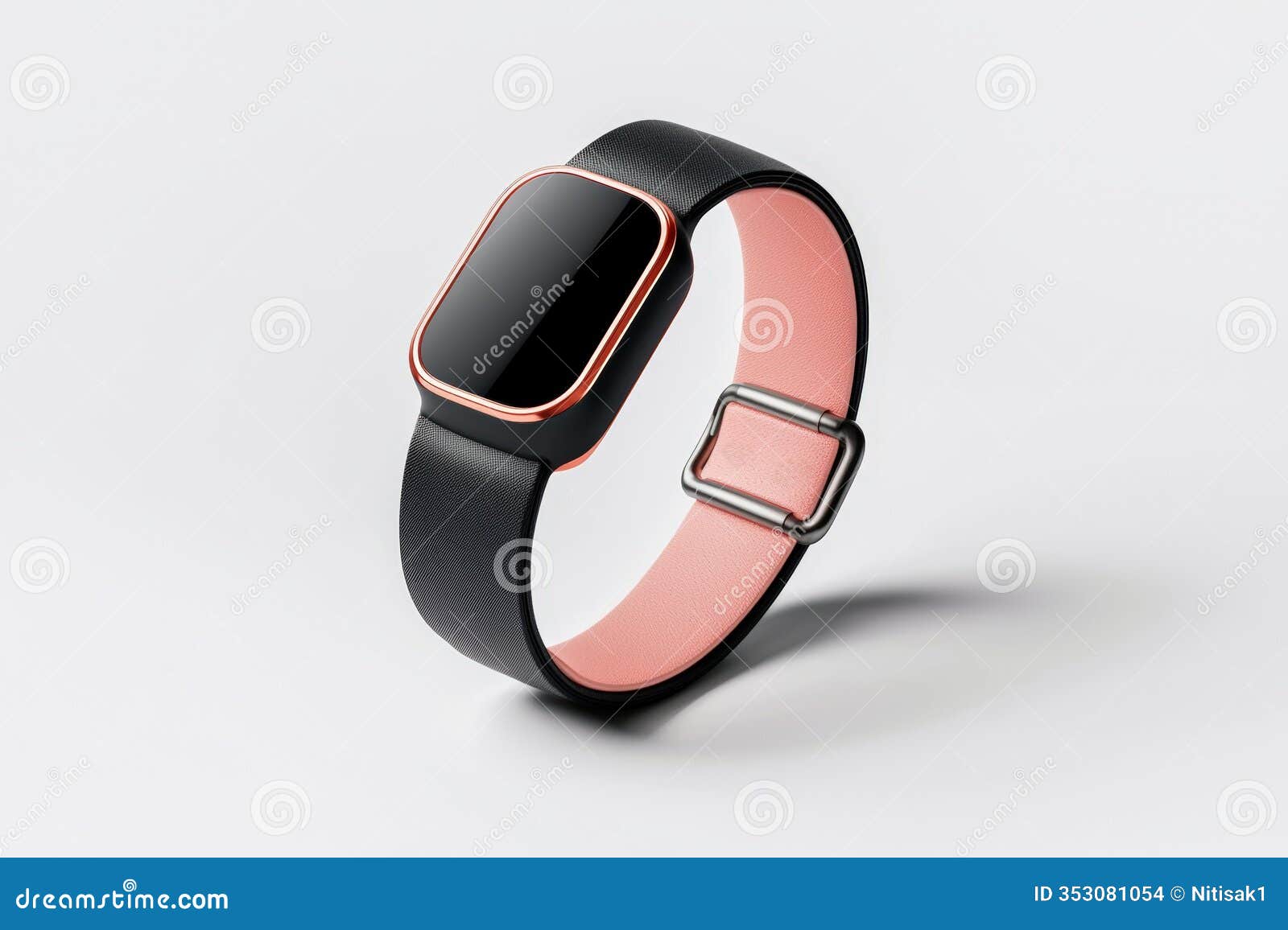 Smartwatch with Pink and Black Design Isolated Stock Illustration ...