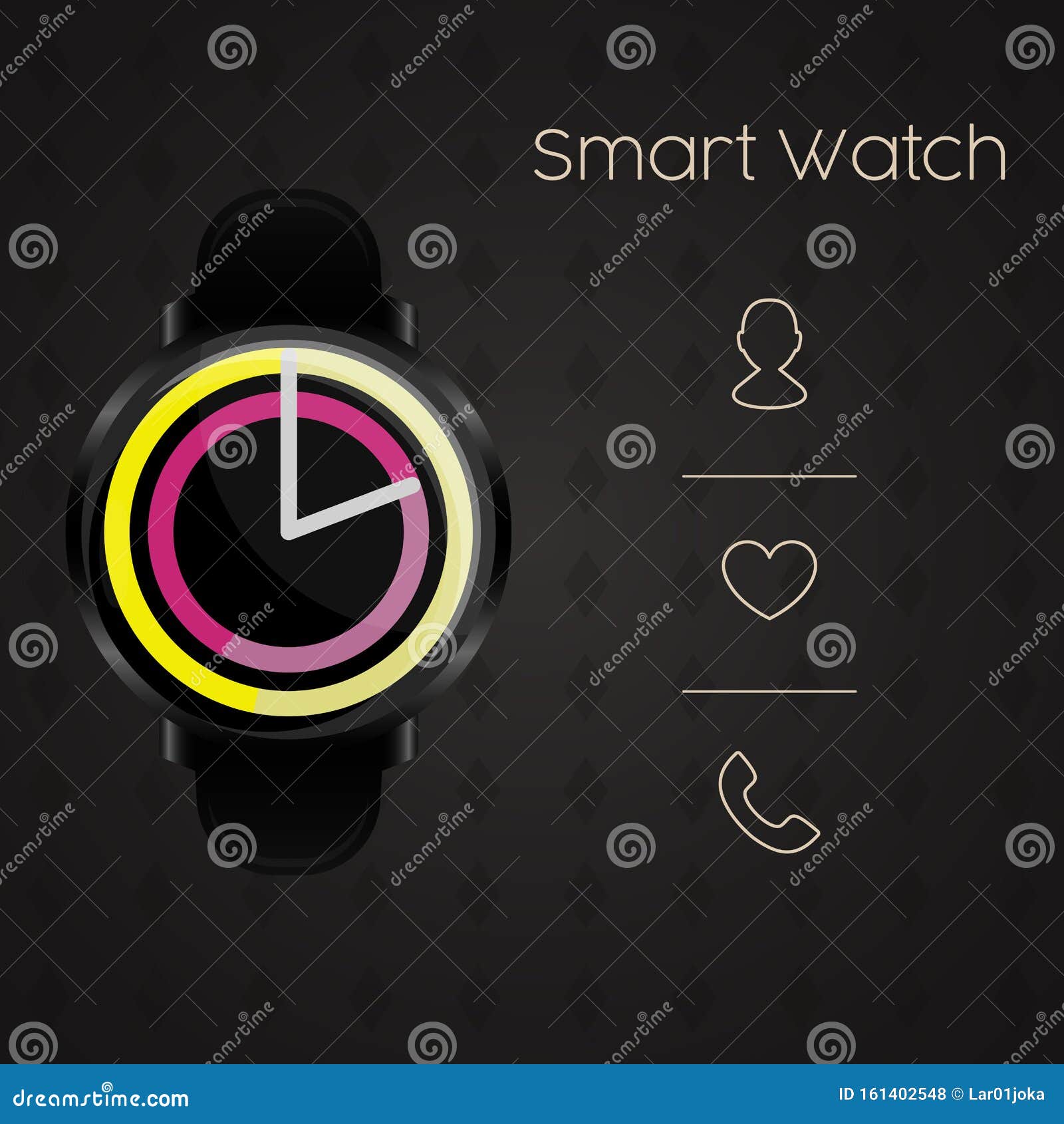 Smartwatch Poster Illustration Stock Vector - Illustration of tracker ...
