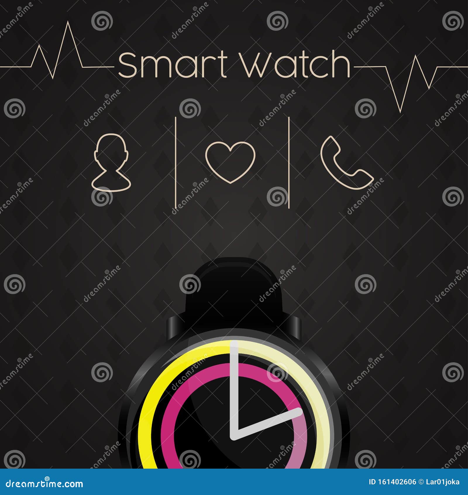 Smartwatch Poster Illustration Stock Vector - Illustration of device ...
