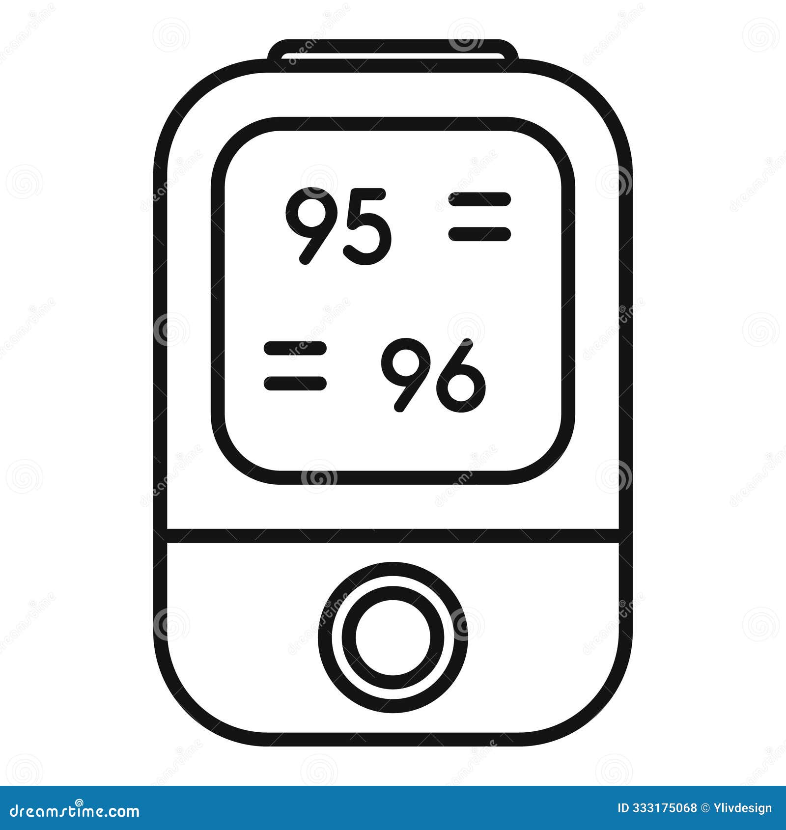Smartwatch Showing Oxygen Saturation Icon Vector Outline Stock ...
