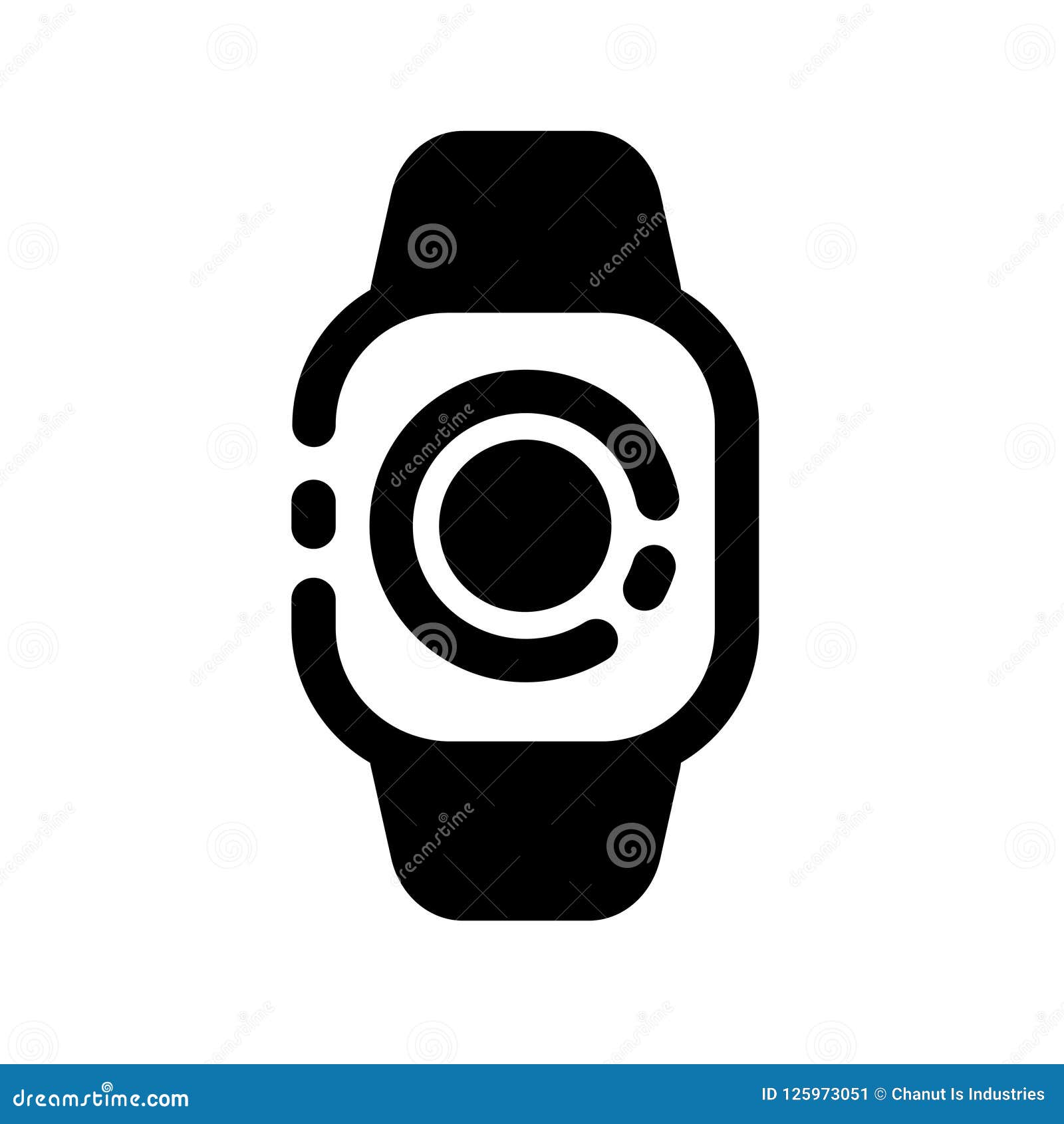 Smartwatch Solid Illustration Stock Vector - Illustration of wristwatch ...