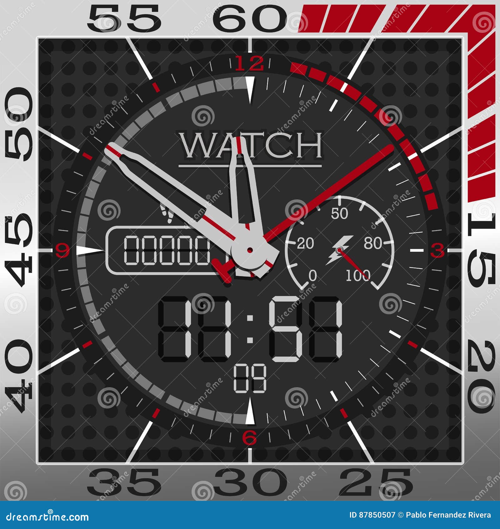 Smartwatch Sports Face stock vector. Illustration of mobile - 87850507