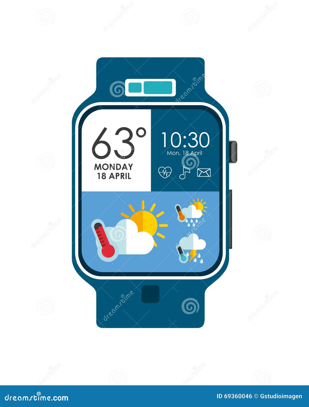 Smartwatch Technology Design Stock Illustration - Illustration of ...