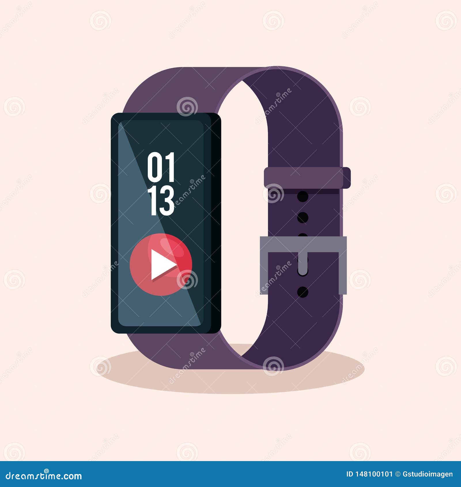 Smartwatch Technology with Video Digital App Stock Illustration ...