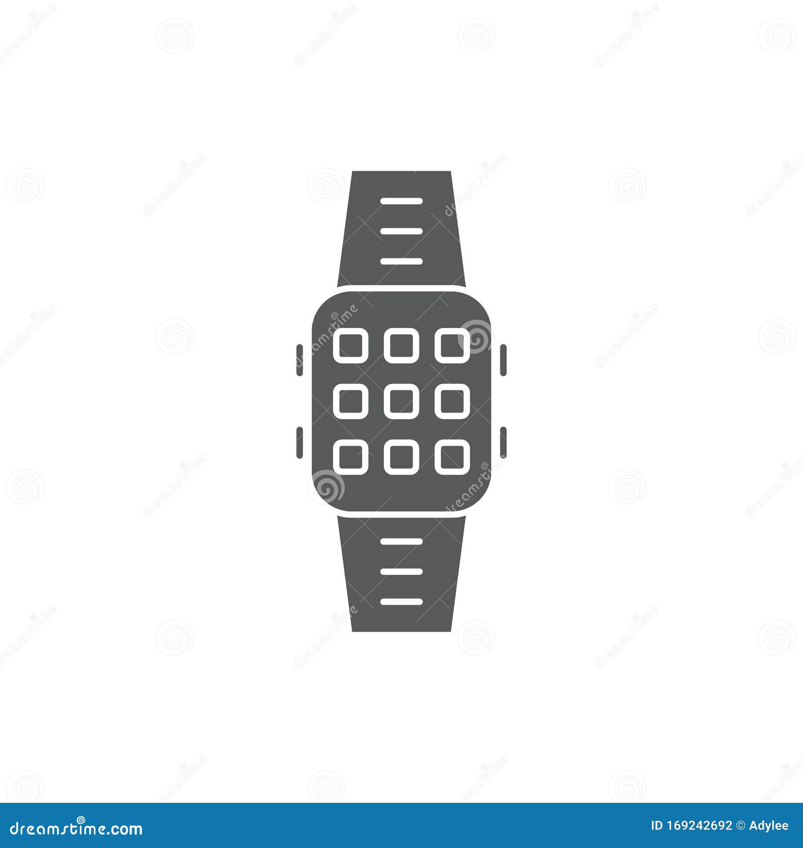 Smartwatch Vector Icon Series Solid, Line and Filled Isolated on White ...
