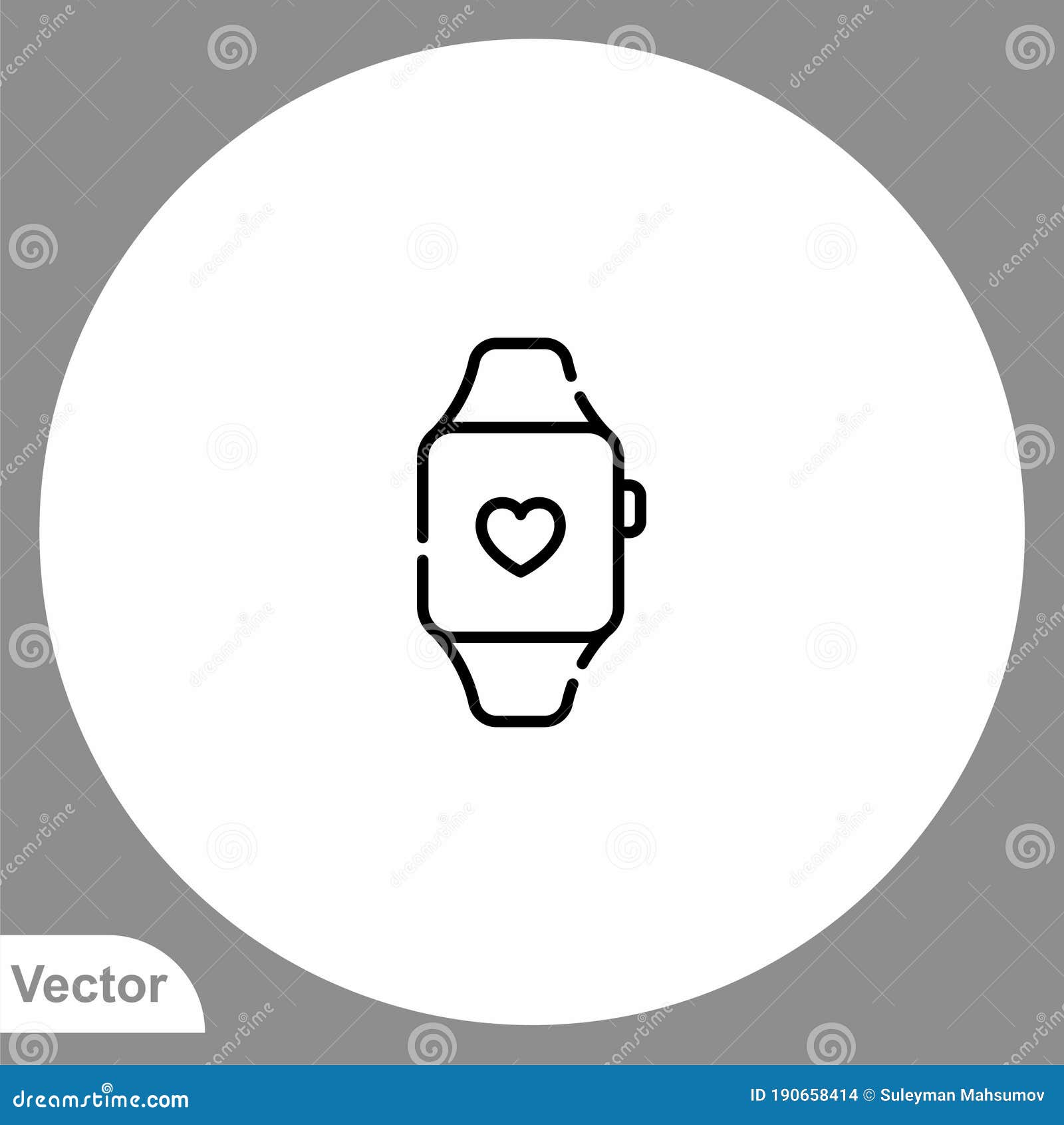 Smartwatch Vector Icon Sign Symbol Stock Vector - Illustration of flat ...