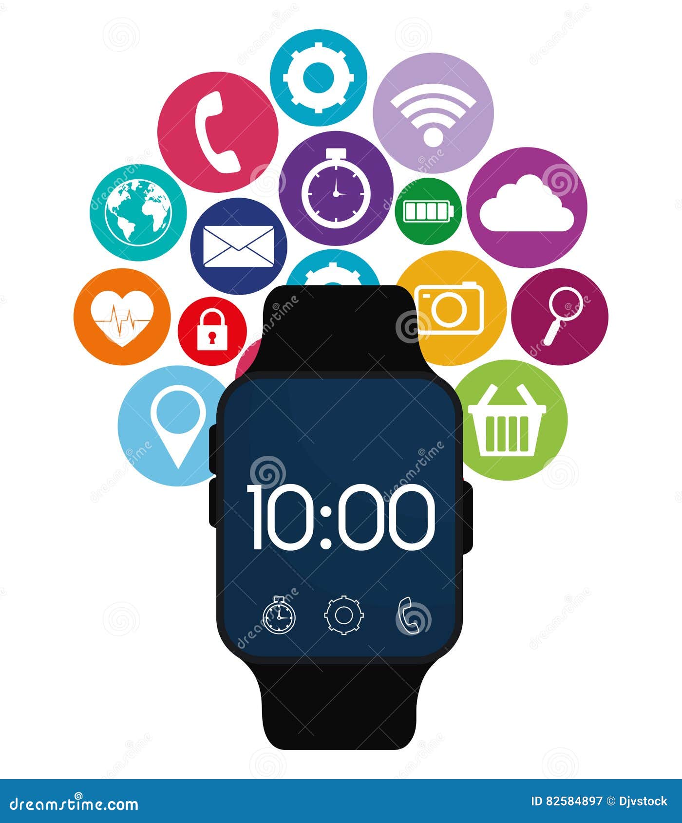 Smartwatch Wearable Technology Icon Image Stock Illustration ...