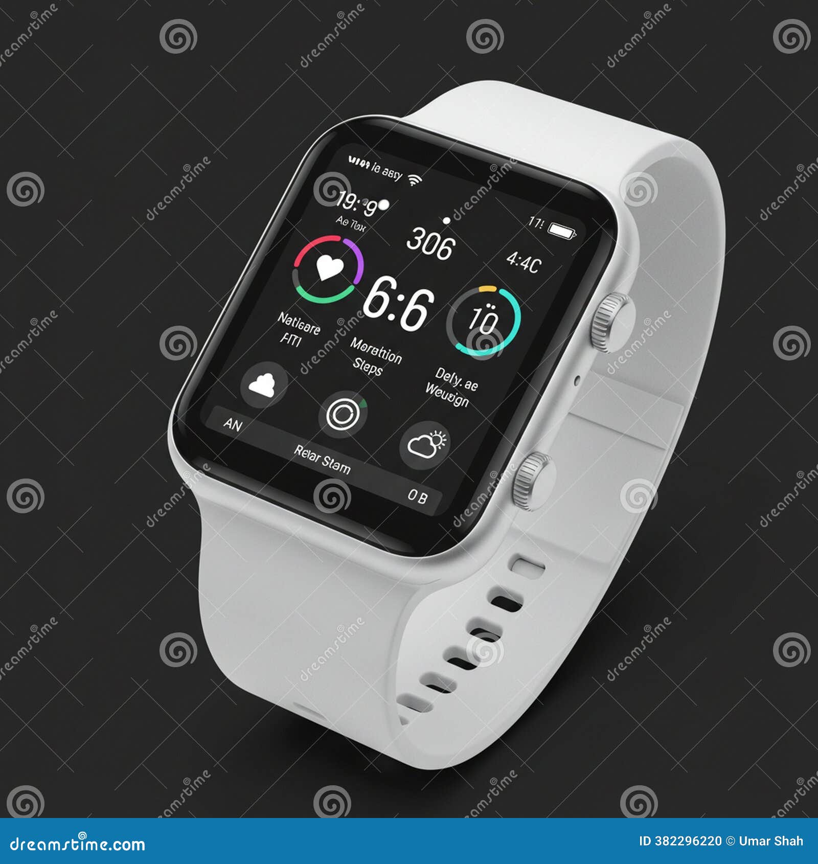 Smartwatch, Update Time And Discount Line Icons. For Web App, Printing. Vector Royalty-Free ...