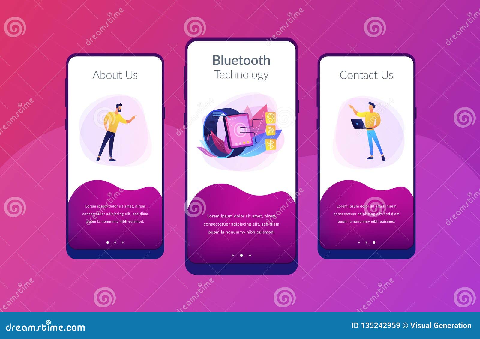 Wireless Connectivity App Interface Template. Editorial Stock Image ...