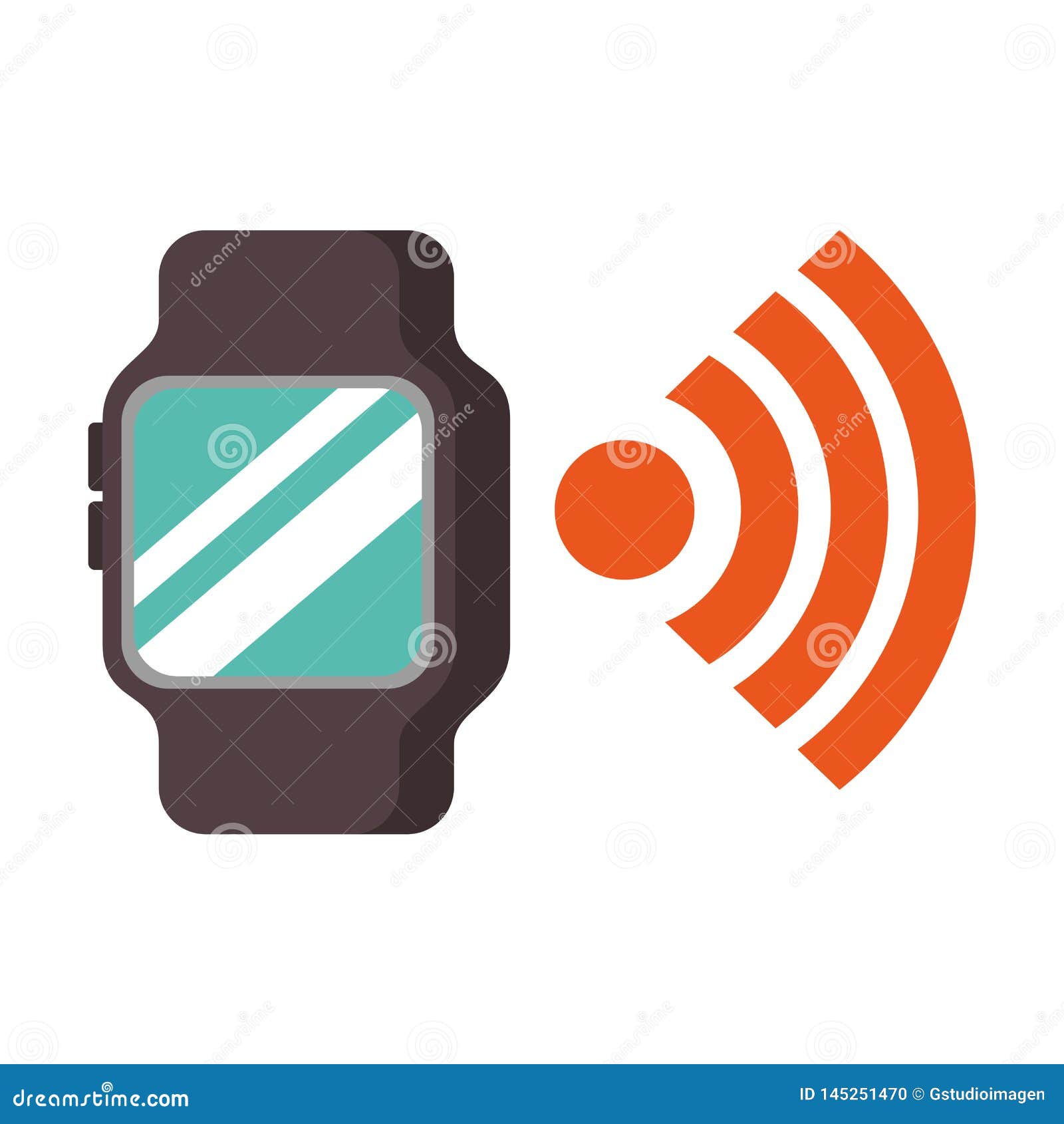Smartwatch Wireless Signal Nfc Payment Stock Vector - Illustration of ...