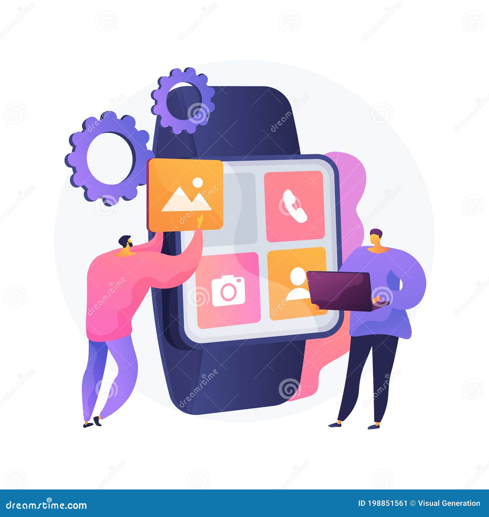 Smartwatches Mobile Apps Development Abstract Concept Vector ...