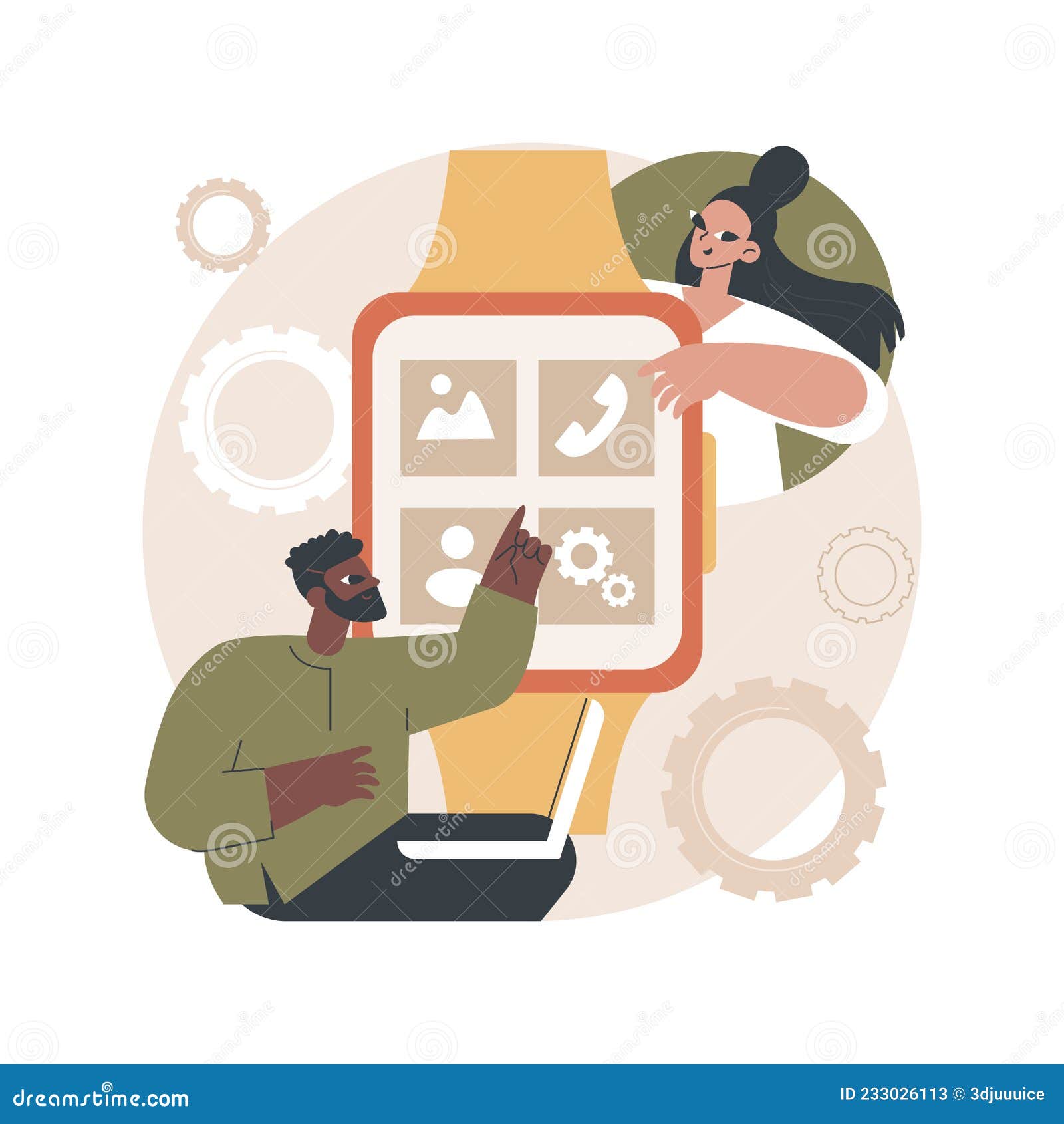 Smartwatches Mobile Apps Development Abstract Concept Vector ...