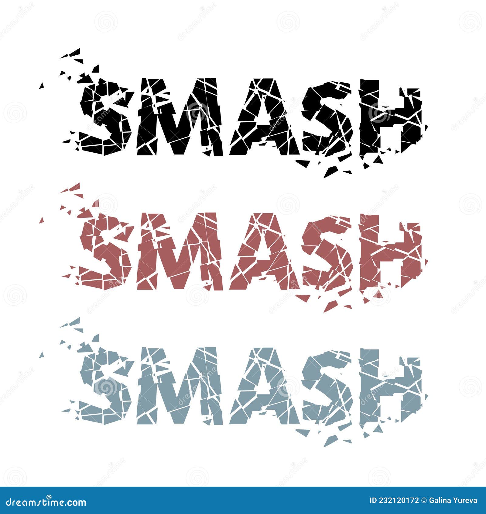 Smash broken into pieces stock vector. Illustration of ruin - 232120172
