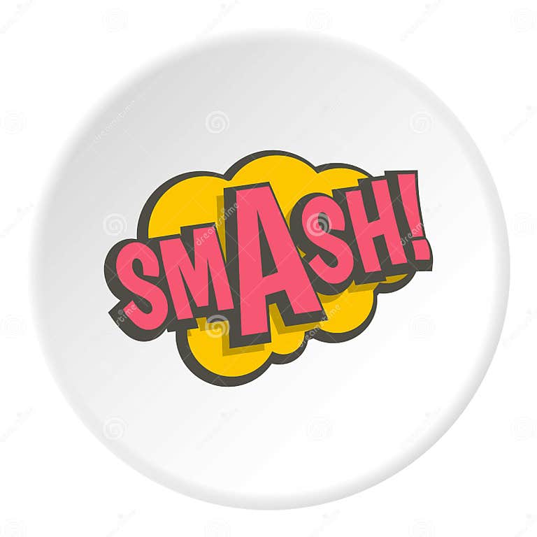 Smash, Comic Text Sound Effect Icon Circle Stock Vector - Illustration ...