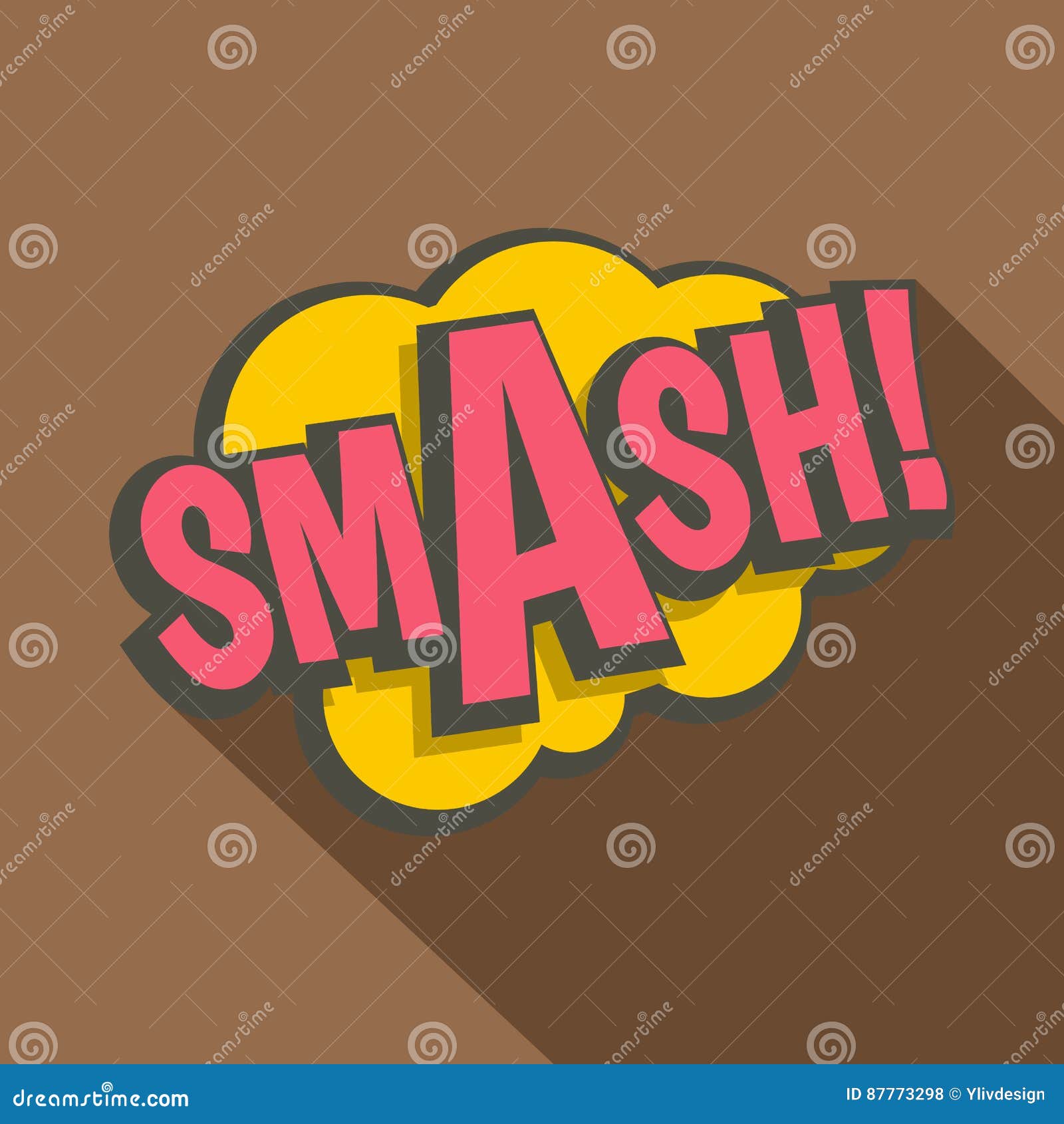 Smash, Comic Text Sound Effect Icon, Flat Style Stock Vector ...