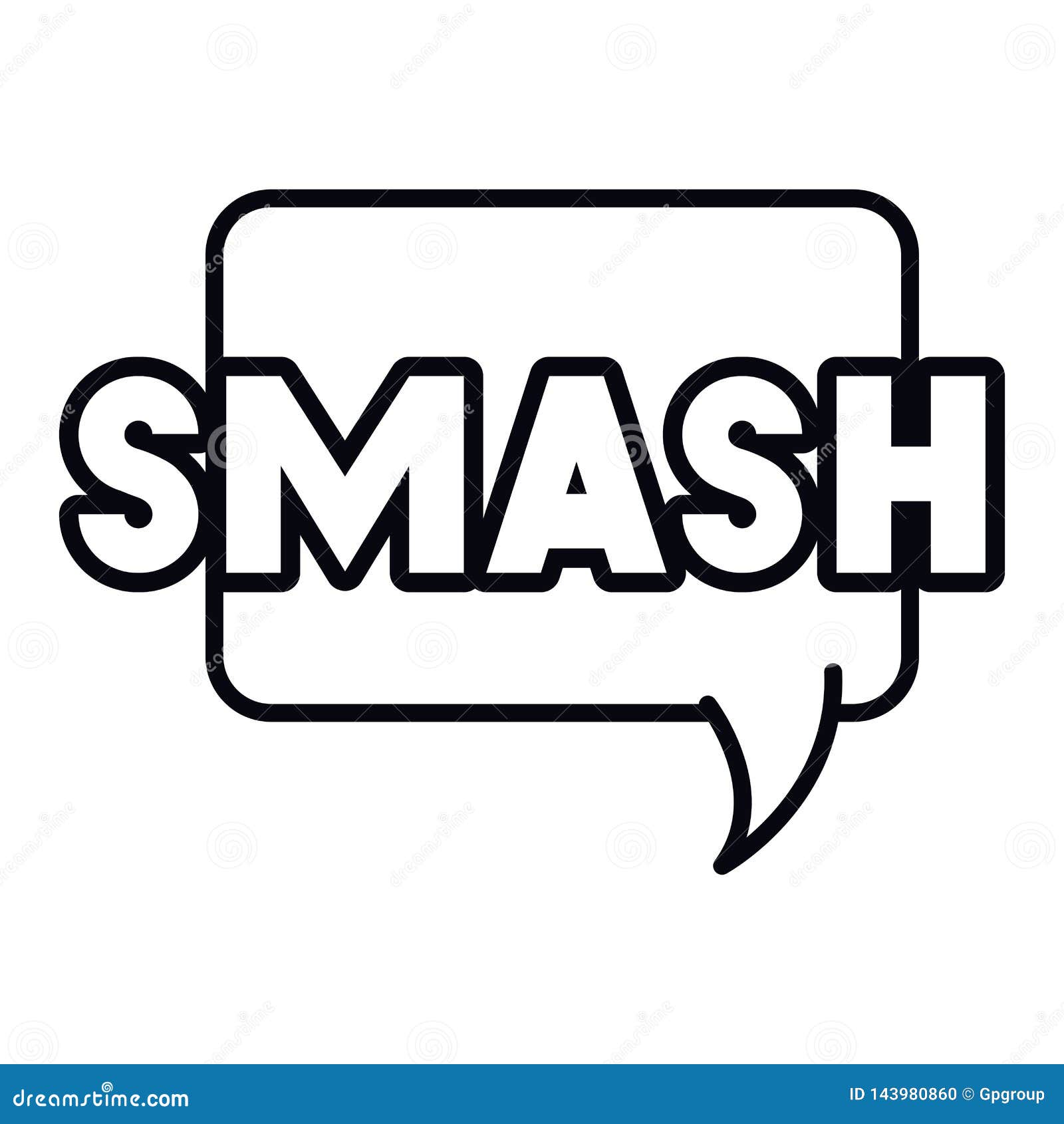 Smash Comic Words in Speech Bubble Isolated Icon Stock Vector ...