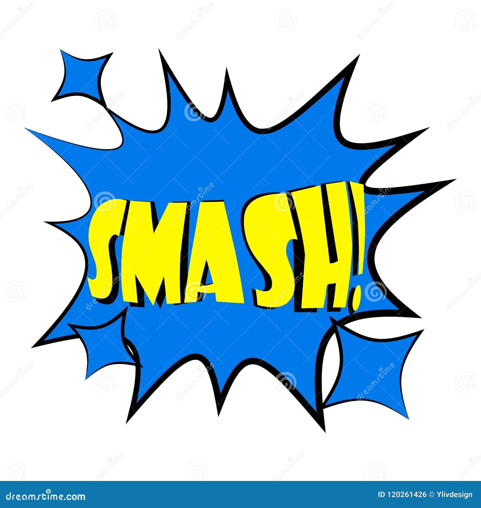 Smash, Explosion Speech Bubble Icon, Cartoon Style Stock Vector ...