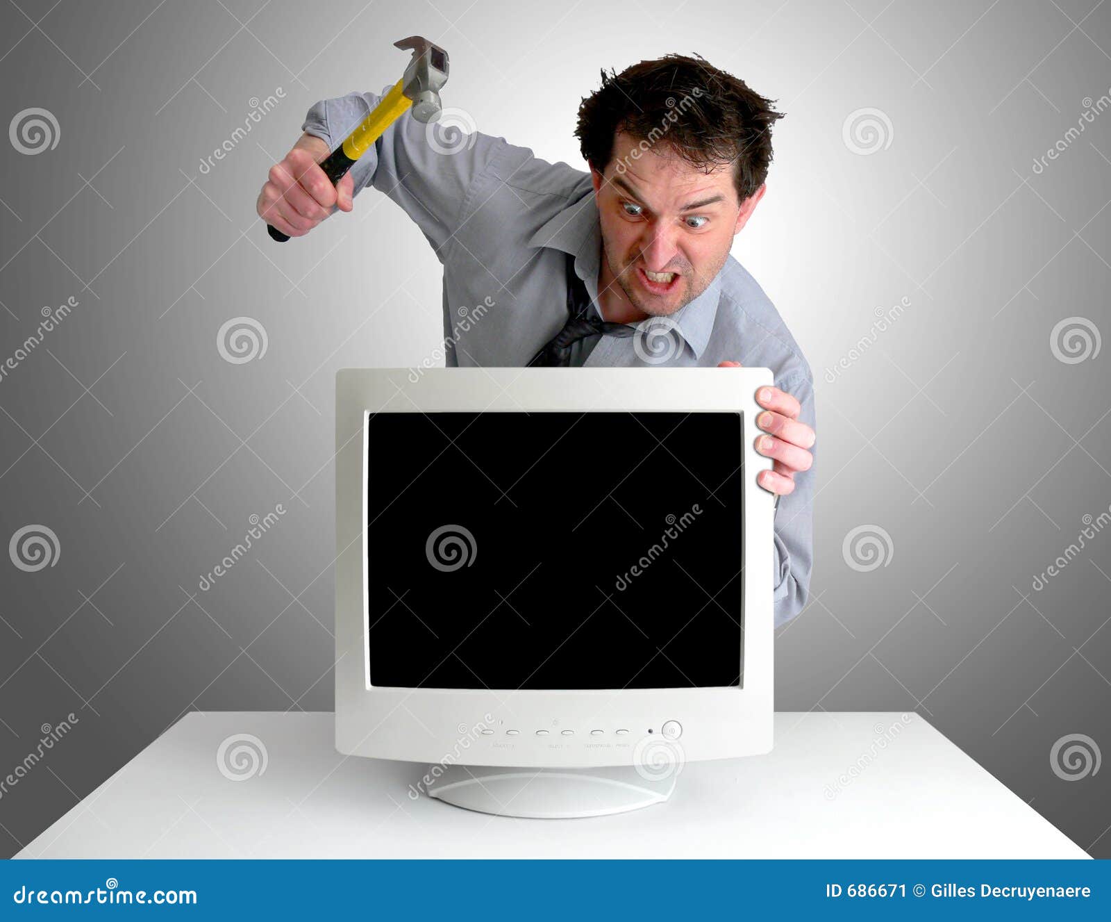 Smash...it...now... stock image. Image of monitors, monitor - 686671