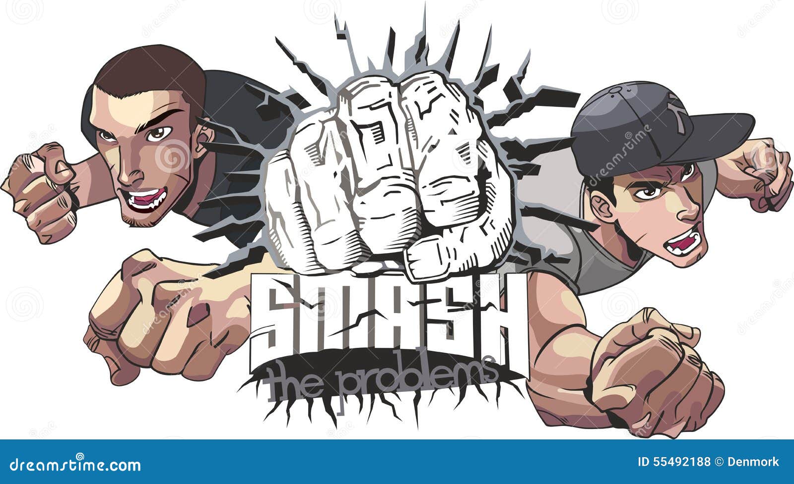 Smash the Problems stock illustration. Illustration of smash - 55492188