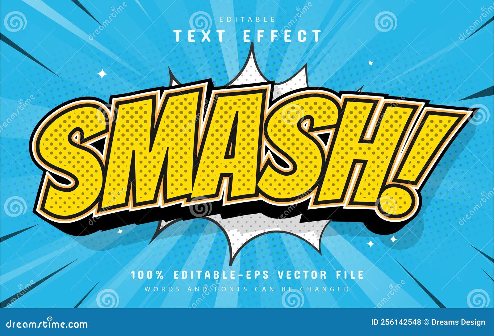 Smash Text Effect Comic Style Stock Vector - Illustration of sketch ...