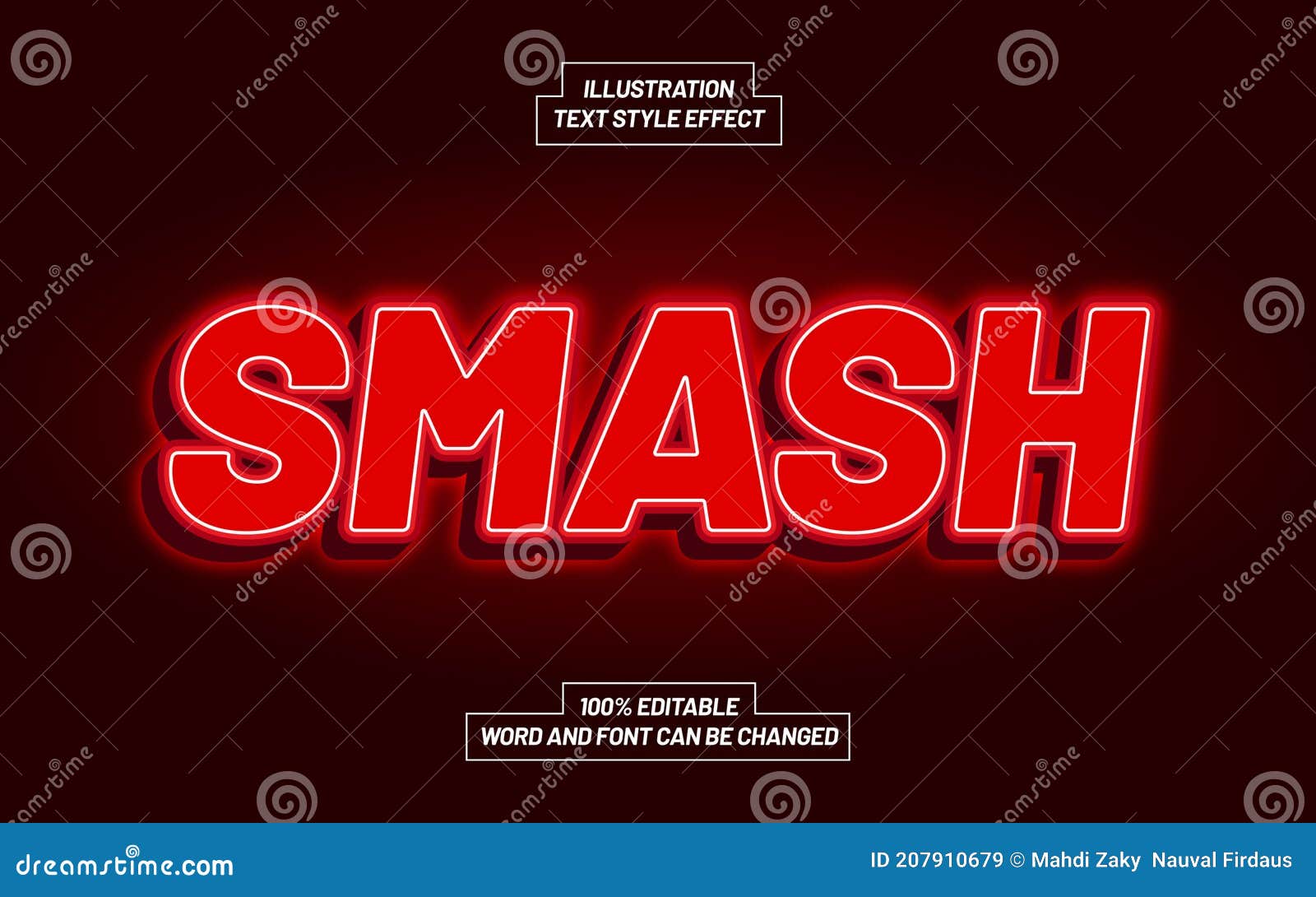 Smash Red Text Style Effect Stock Vector - Illustration of illustrator ...