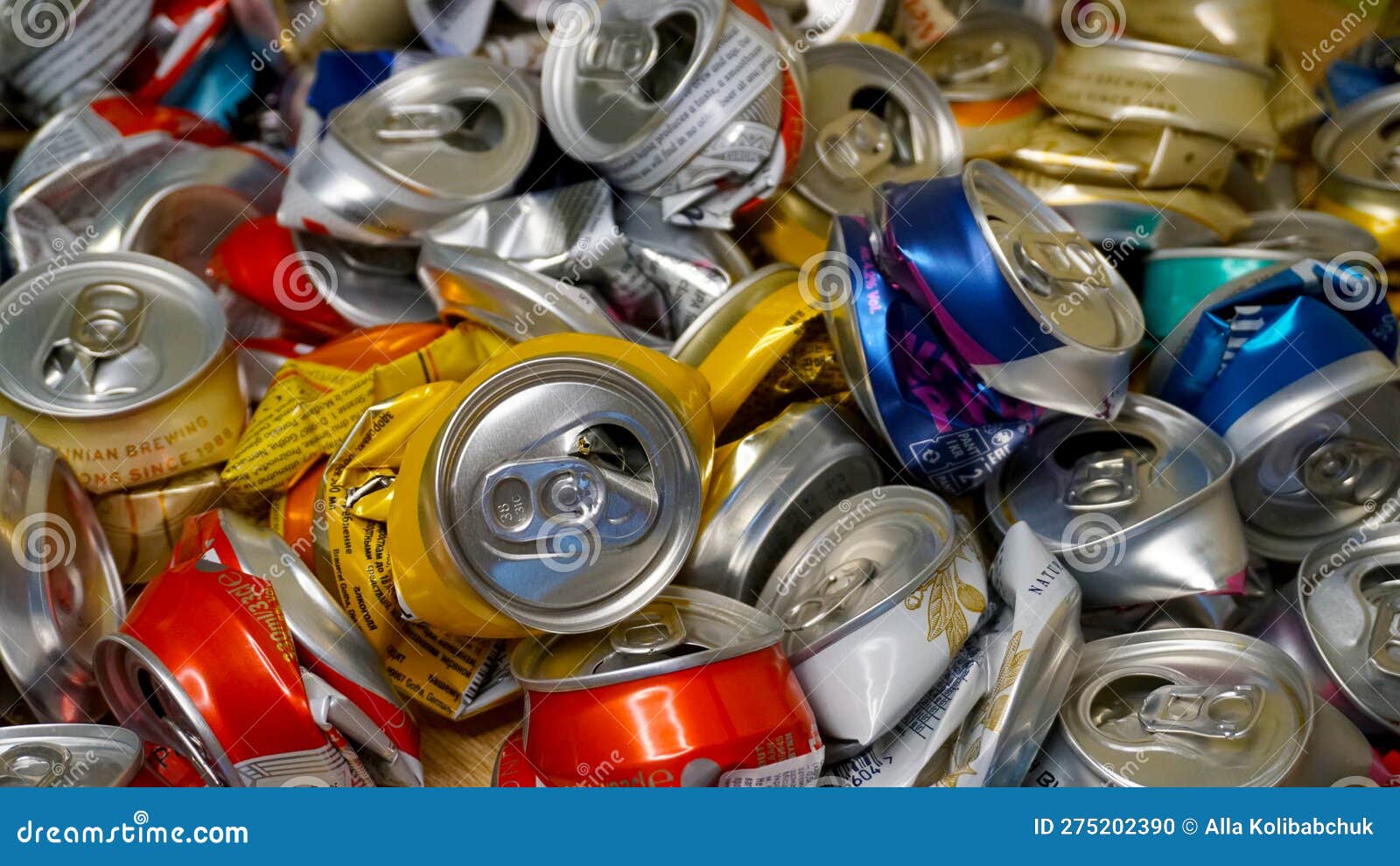 Smashed Aluminum Beer Cans Pattern Stock Photo - Image of flat, crush ...