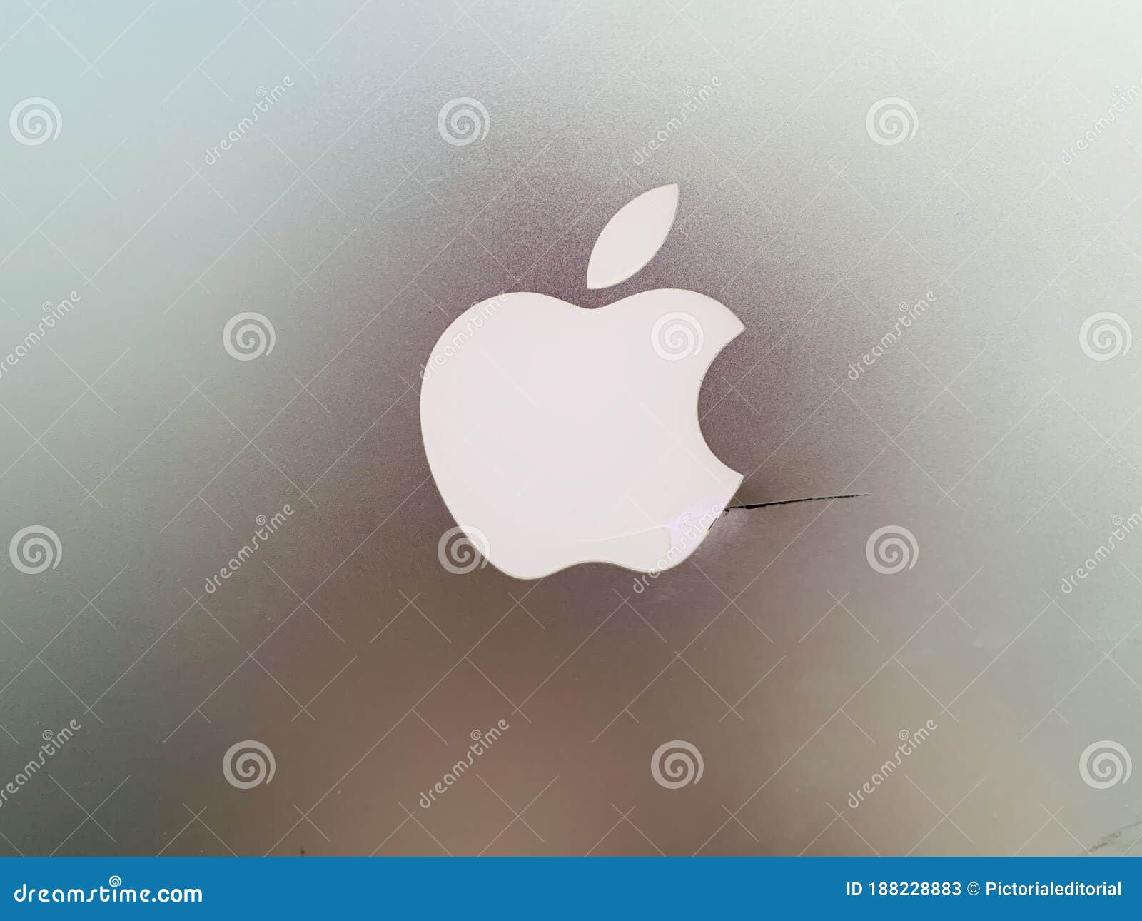 Smashed Apple Logo on an IMac Computer Editorial Stock Photo - Image of ...