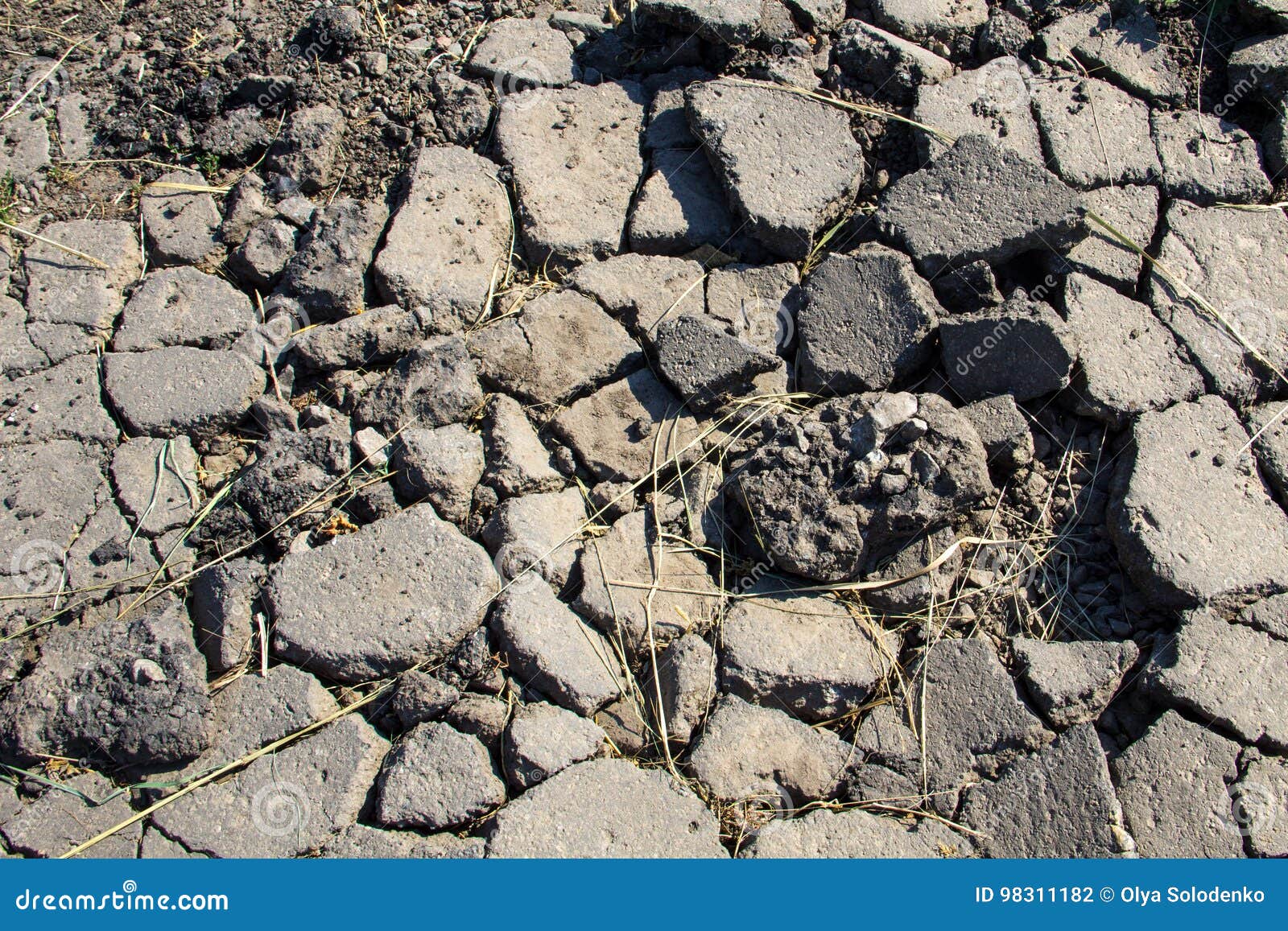 Smashed Asphalt. Closeup of Broken Road Stock Photo - Image of broken ...