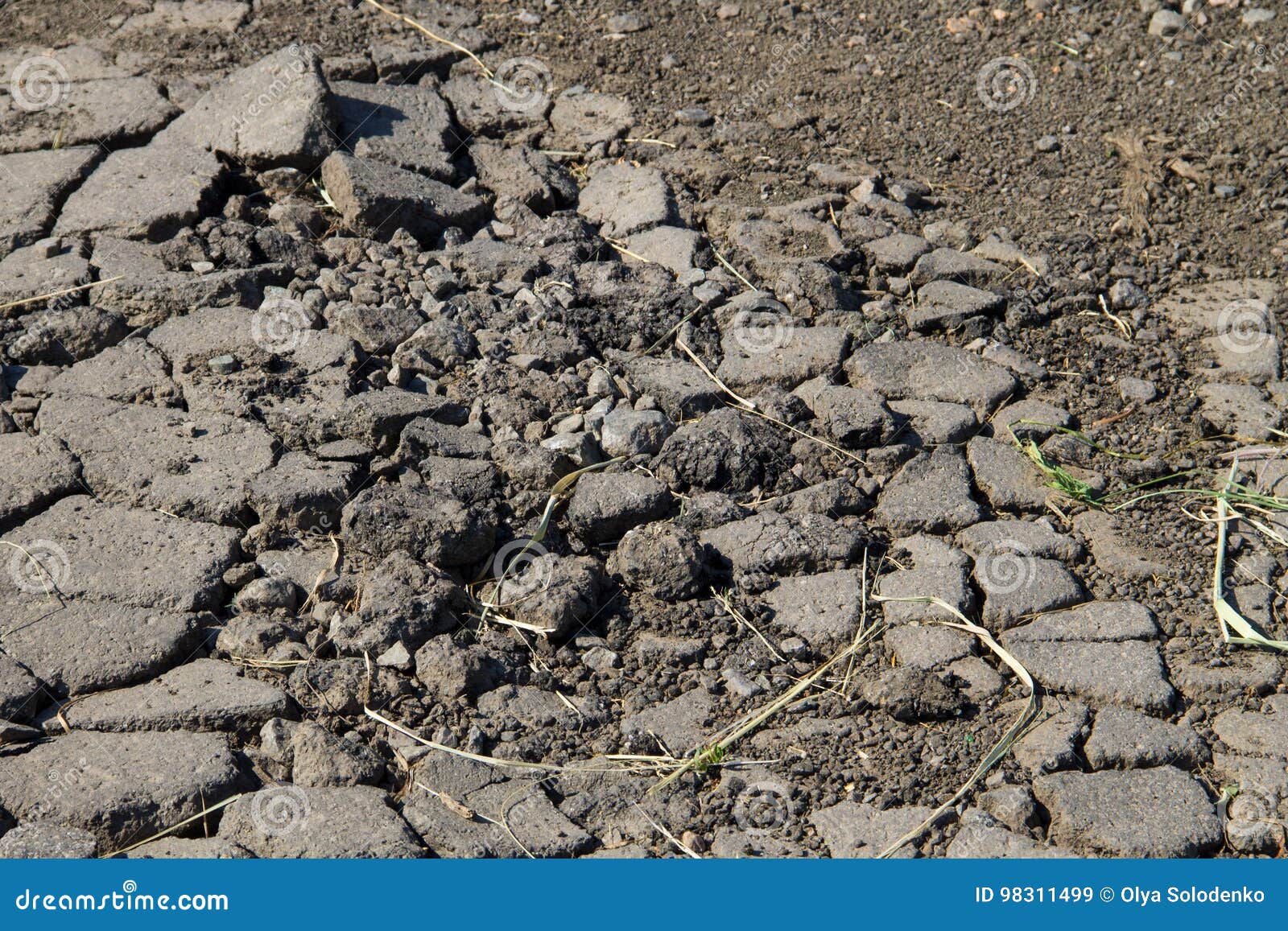 Smashed Asphalt. Closeup of Broken Road Stock Image - Image of ...