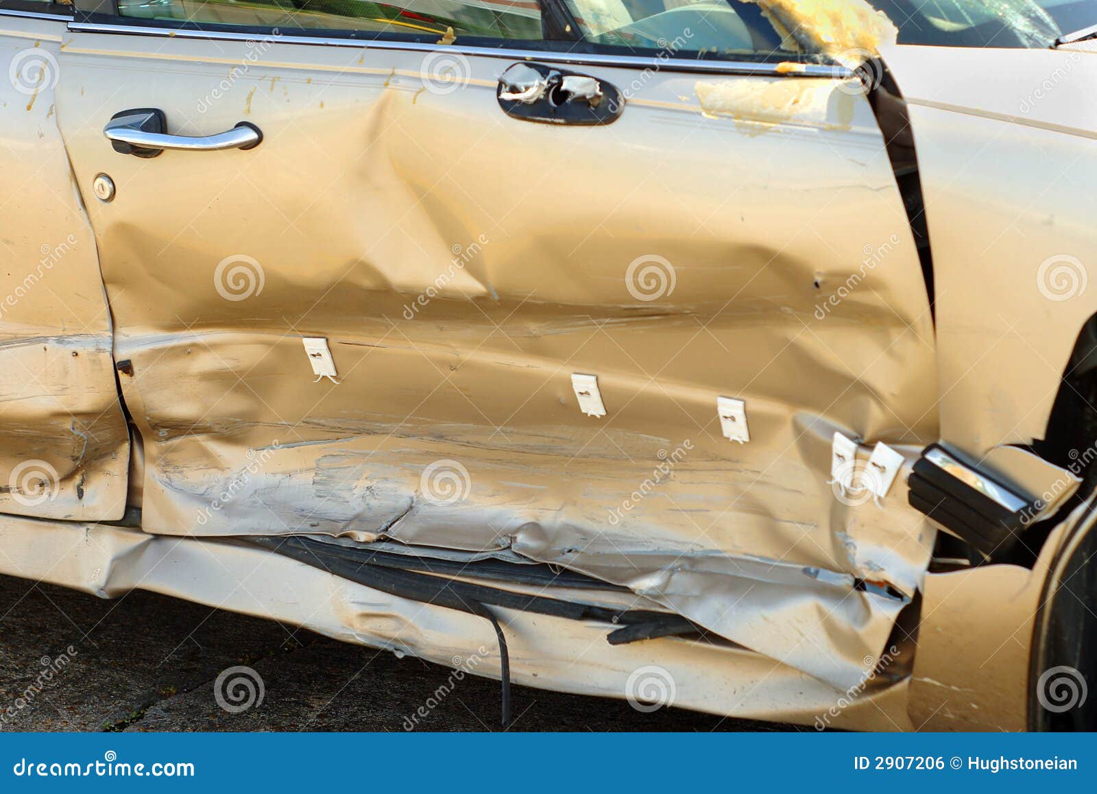 Smashed automobile door stock photo. Image of steel, folded - 2907206