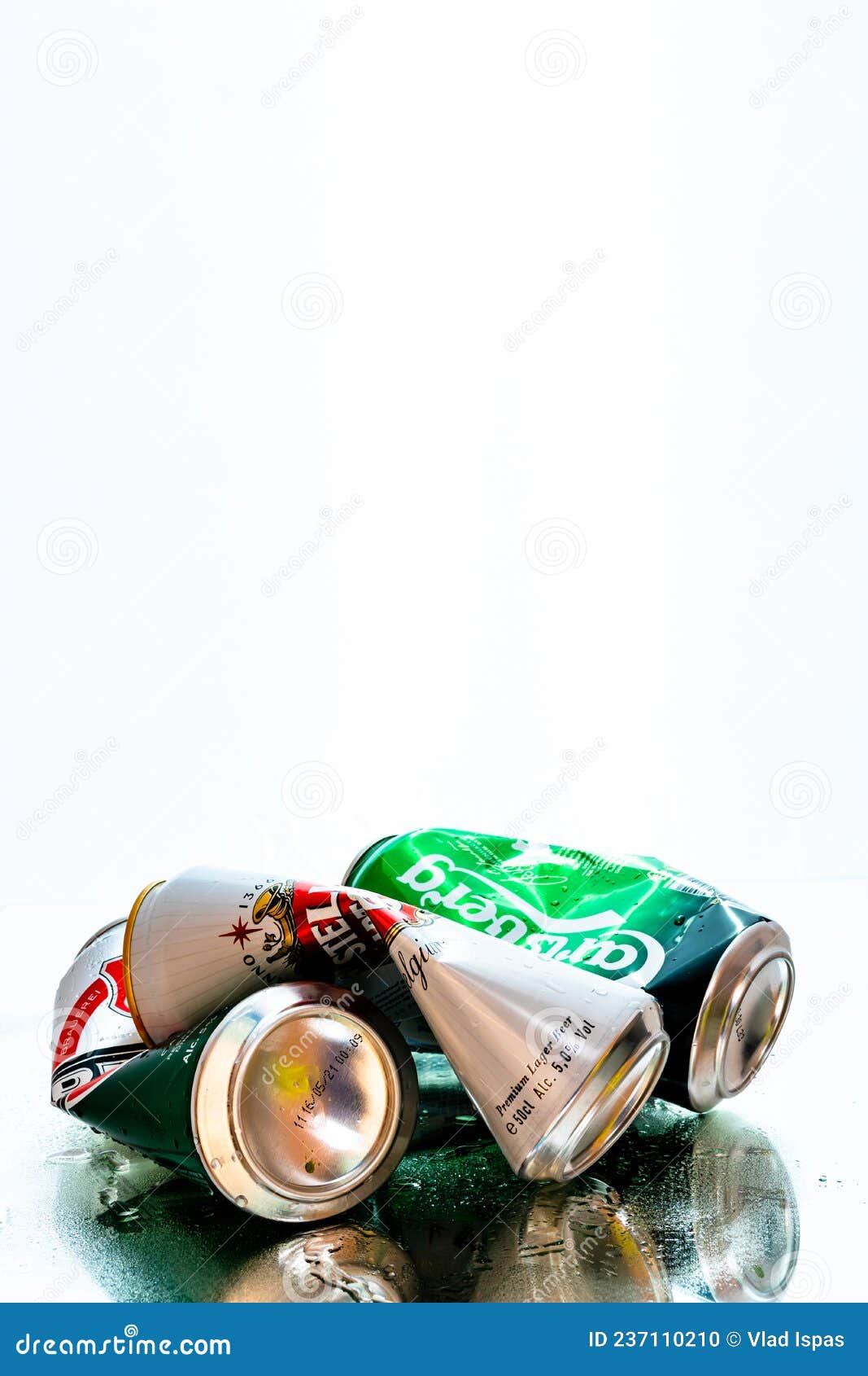 Smashed Cans of Beer in Bucharest, Romania, 2021 Editorial Image ...