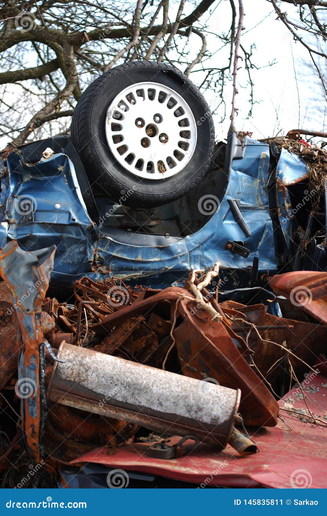 Smashed car stock image. Image of accident, rusty, wreck - 145835811