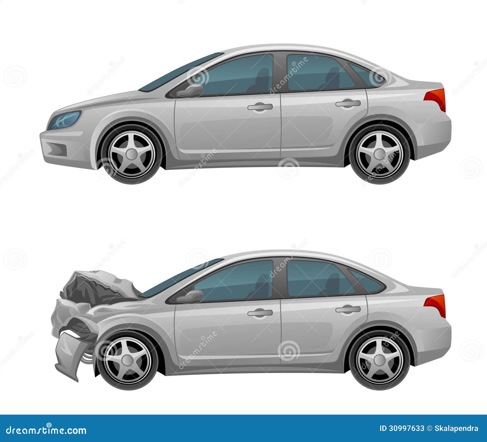 Smashed car stock vector. Illustration of automobile - 30997633