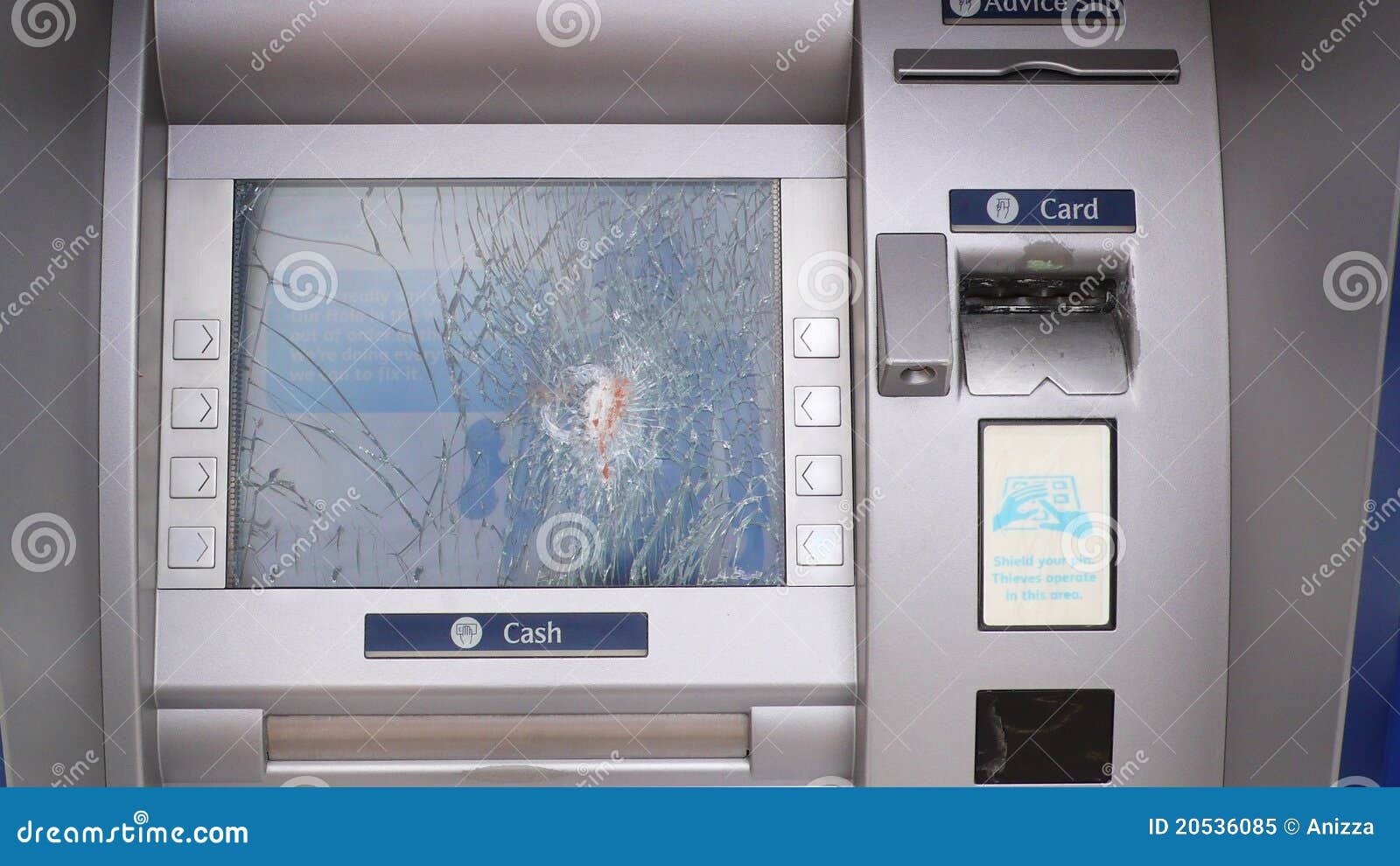 A smashed cash machine stock image. Image of accident - 20536085