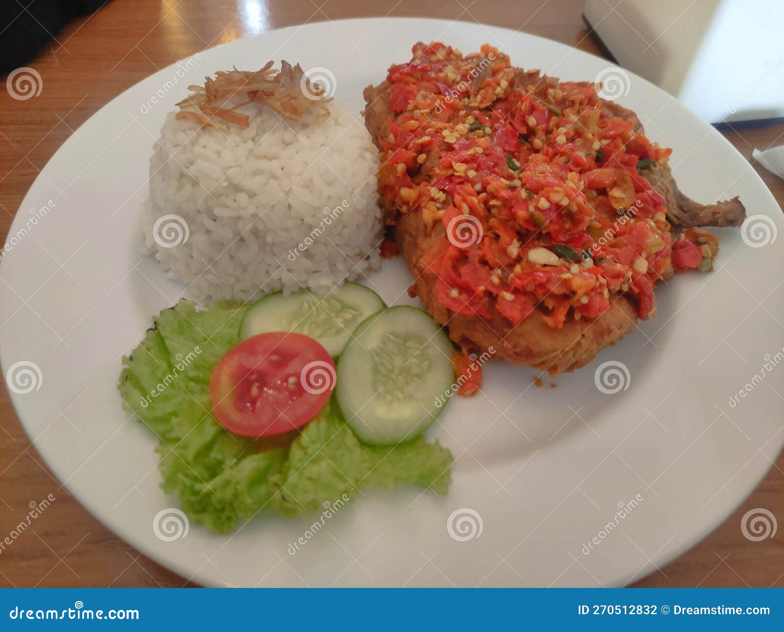 Smashed chicken on a plate stock photo. Image of smashed - 270512832