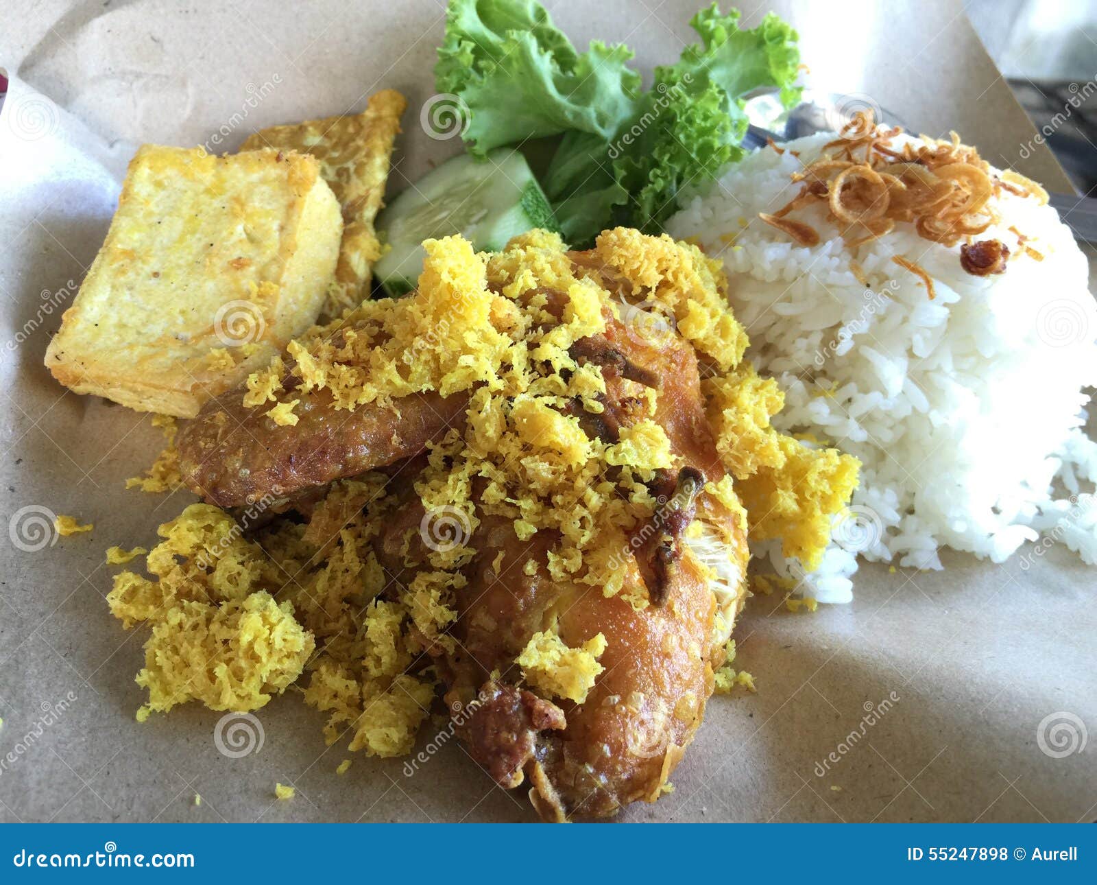 Smashed chicken stock photo. Image of tempe, javanese - 55247898