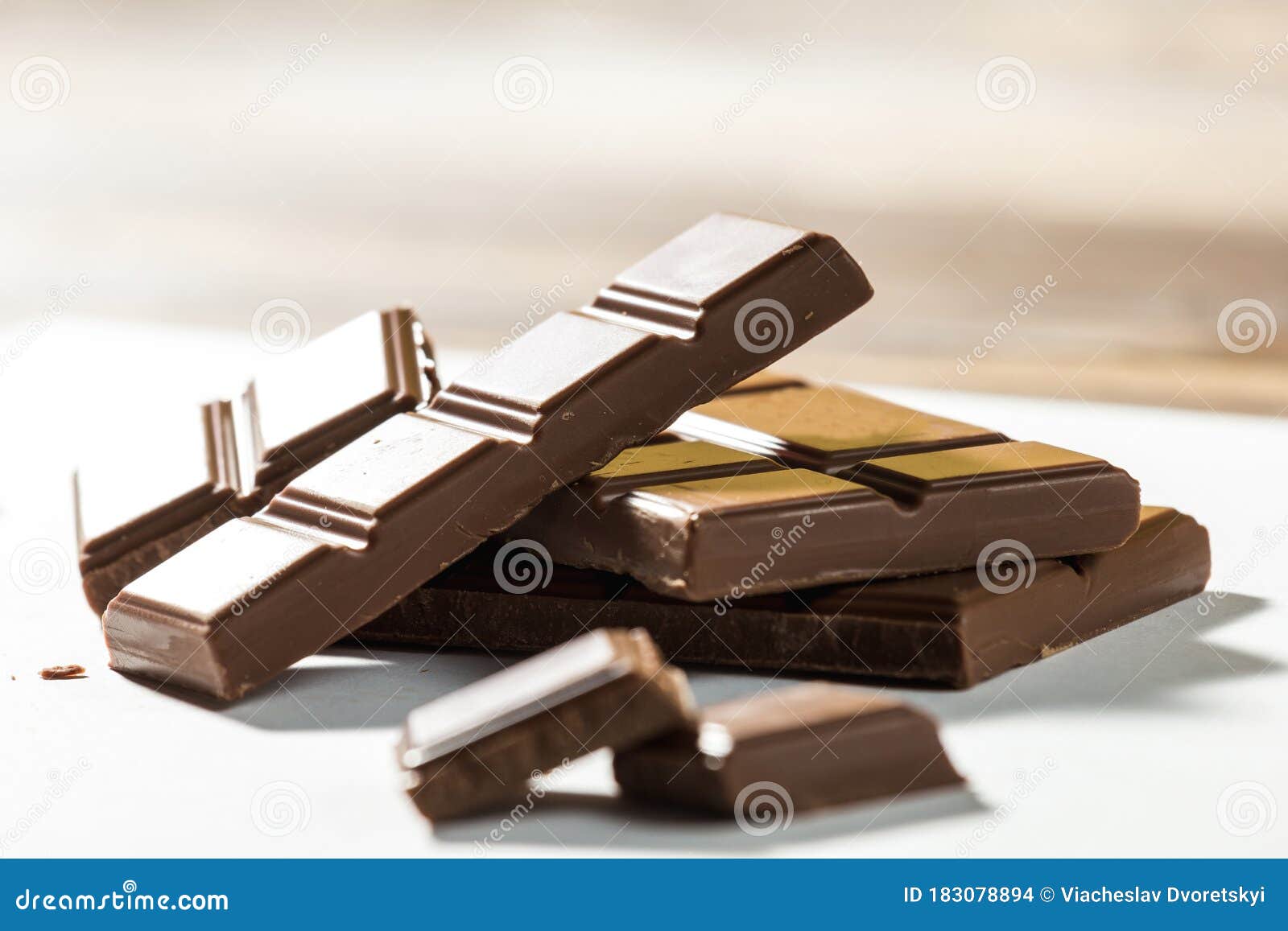 Smashed Chocolate Bar On The Table Stock Photo | CartoonDealer.com ...