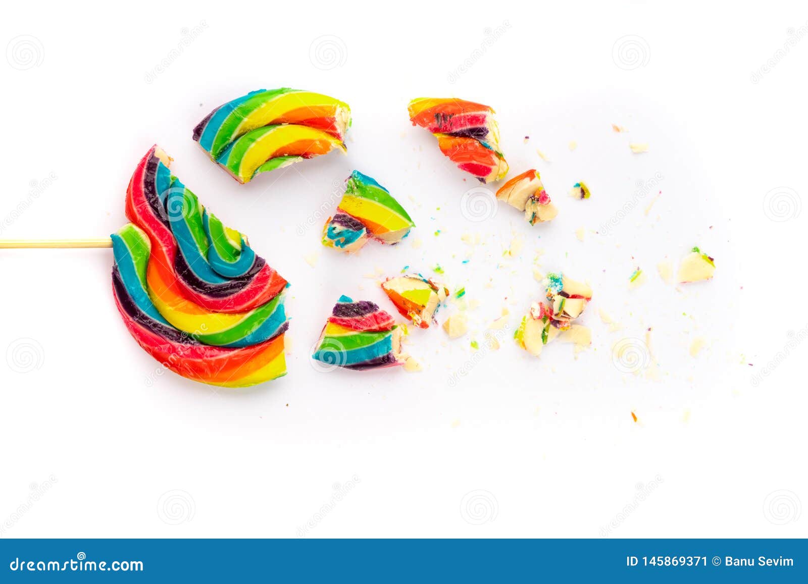 Smashed colorful lollipop stock image. Image of lolly - 145869371