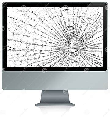 Smashed computer stock illustration. Illustration of computer - 9990485