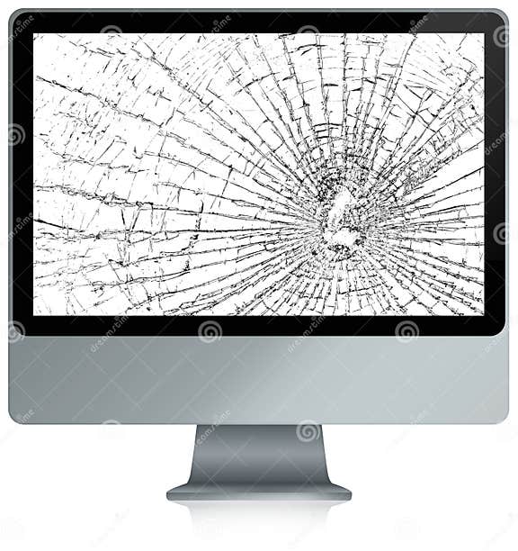 Smashed computer stock illustration. Illustration of computer - 9990485