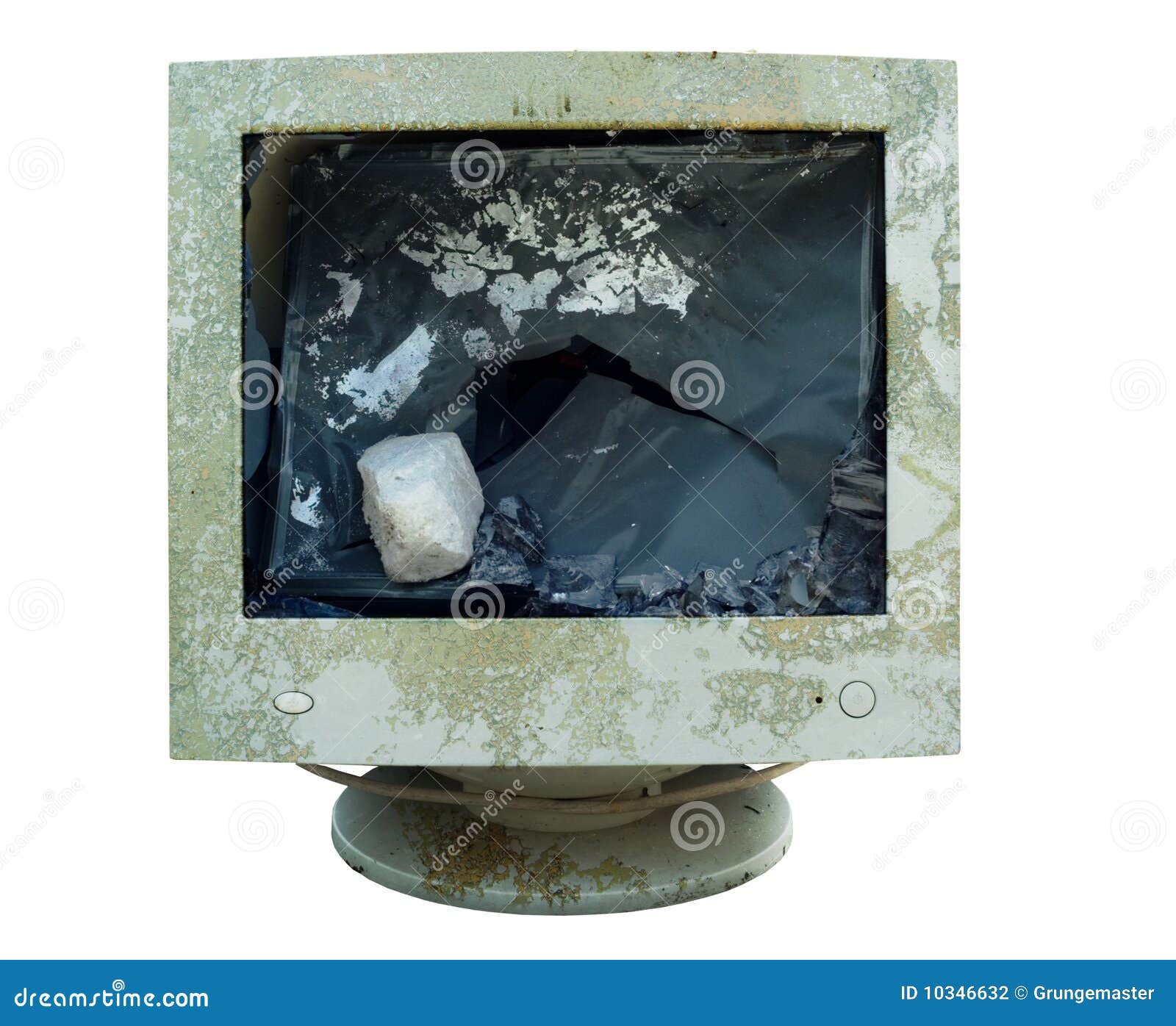 Smashed Computer Monitor, Dirty And Grungy Stock Photography - Image ...