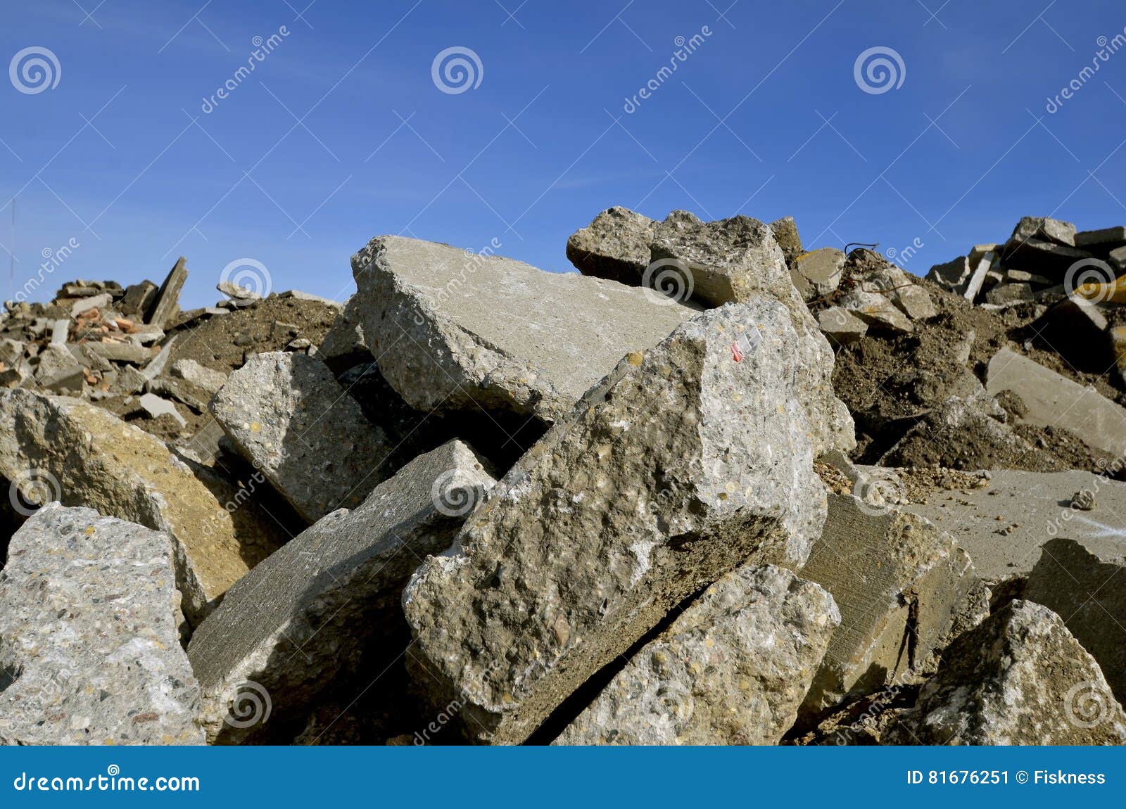 Smashed concrete sections stock image. Image of destroyed - 81676251