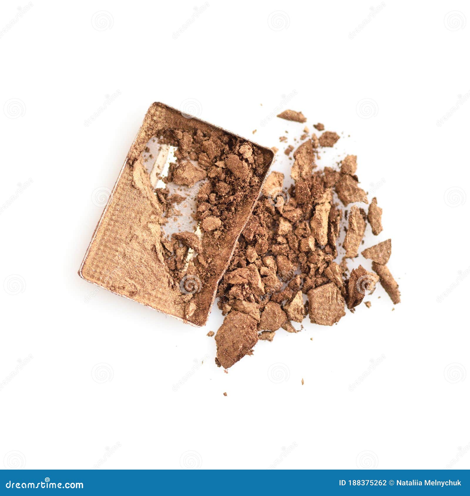 Smashed and Cracked Eye Shadow Isolated on White Background. Stock ...